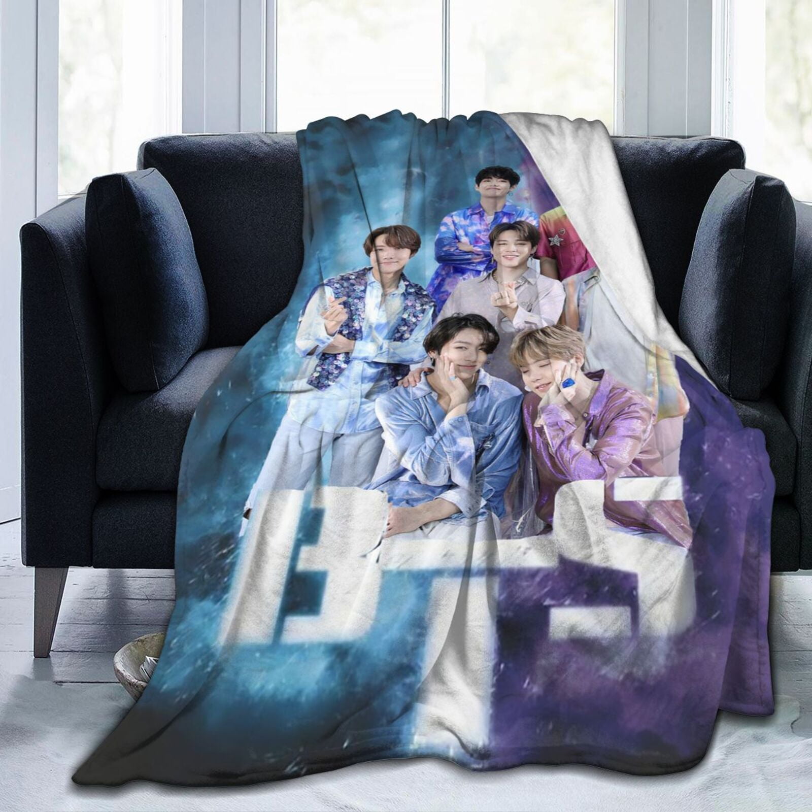 Super Soft Flannel Throw RM SUGA JIN J-HOPE JIMIN JUNGKOOK BTS Blanket ...