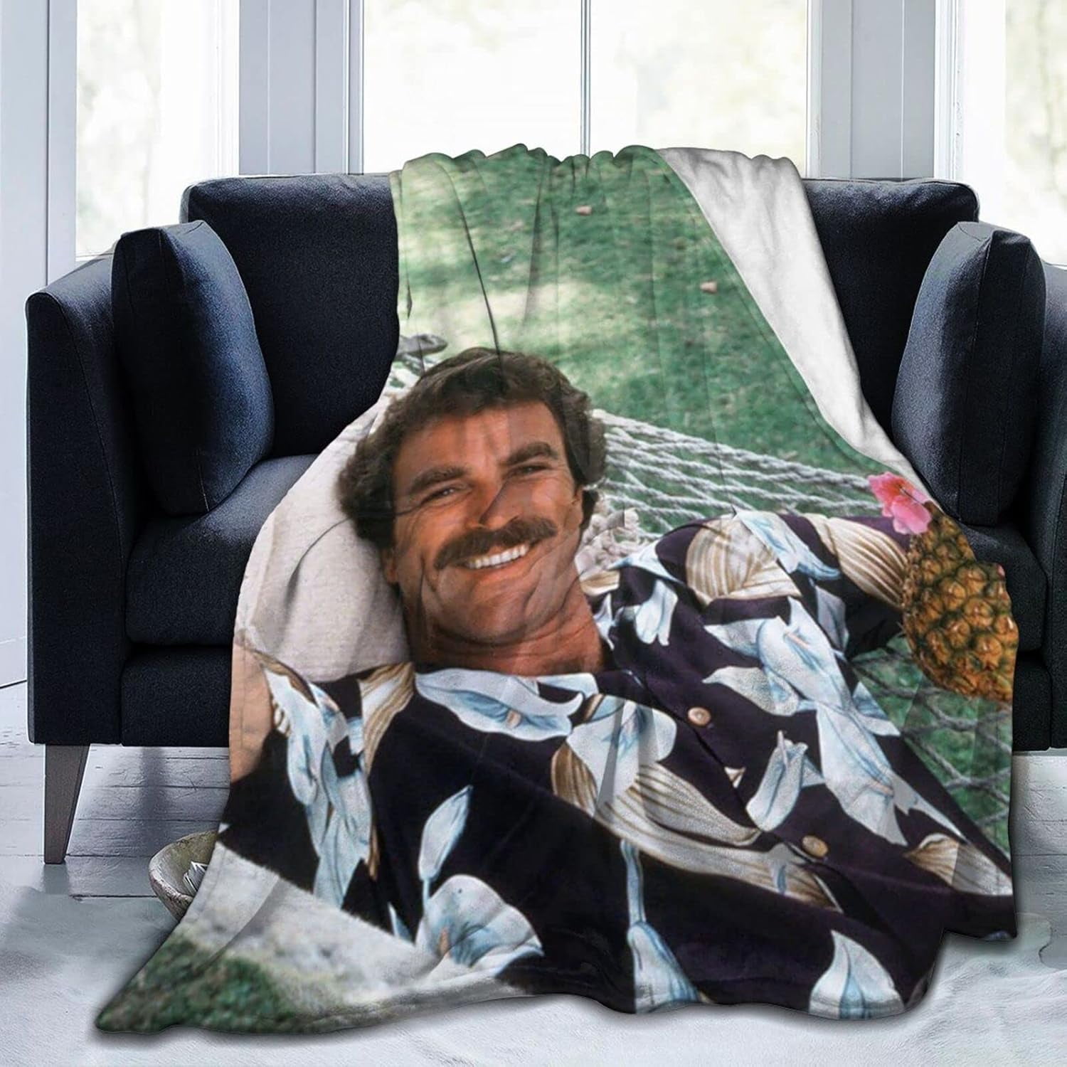 Super Soft Flannel Throw Tom Selleck Blanket Soft Cozy Fleece ...