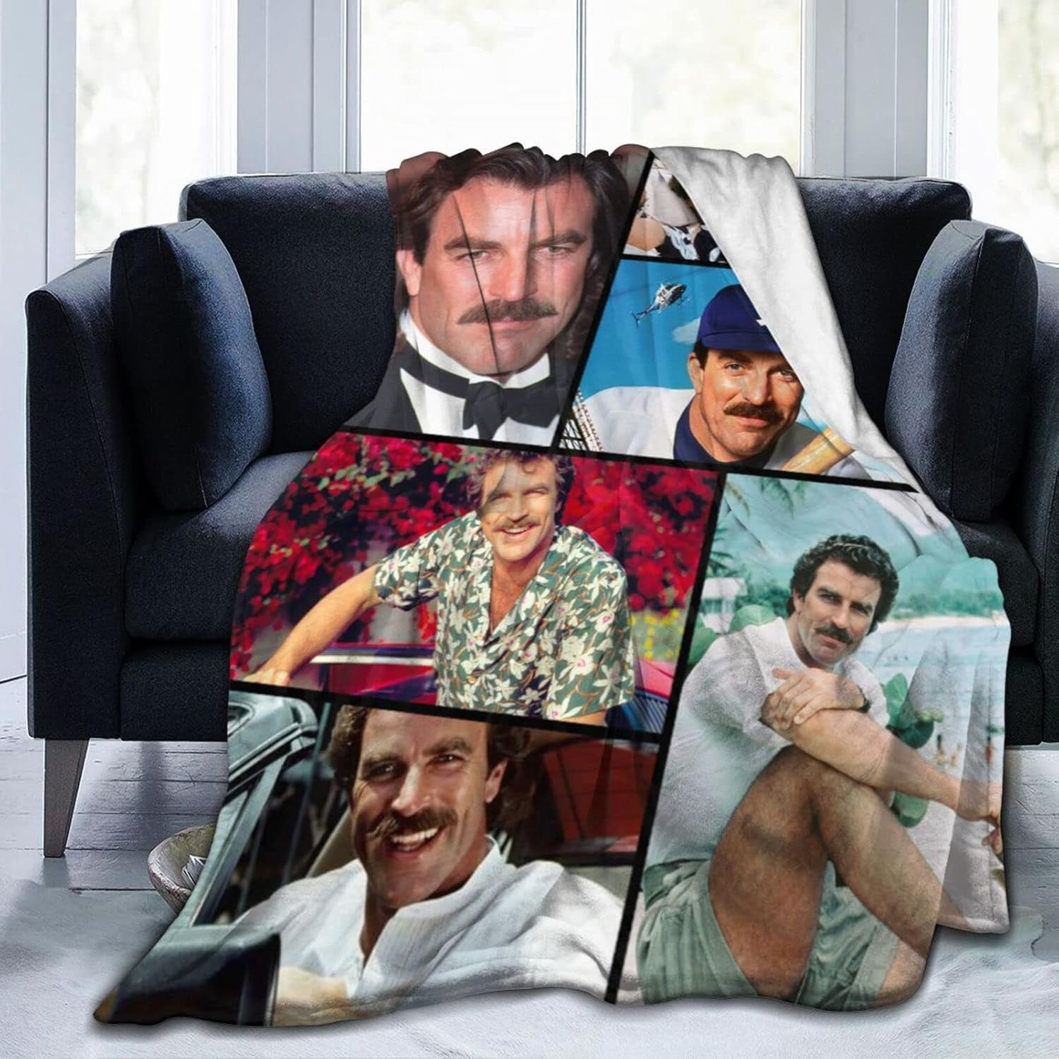 Super Soft Flannel Throw Tom Selleck Blanket Soft Cozy Fleece ...
