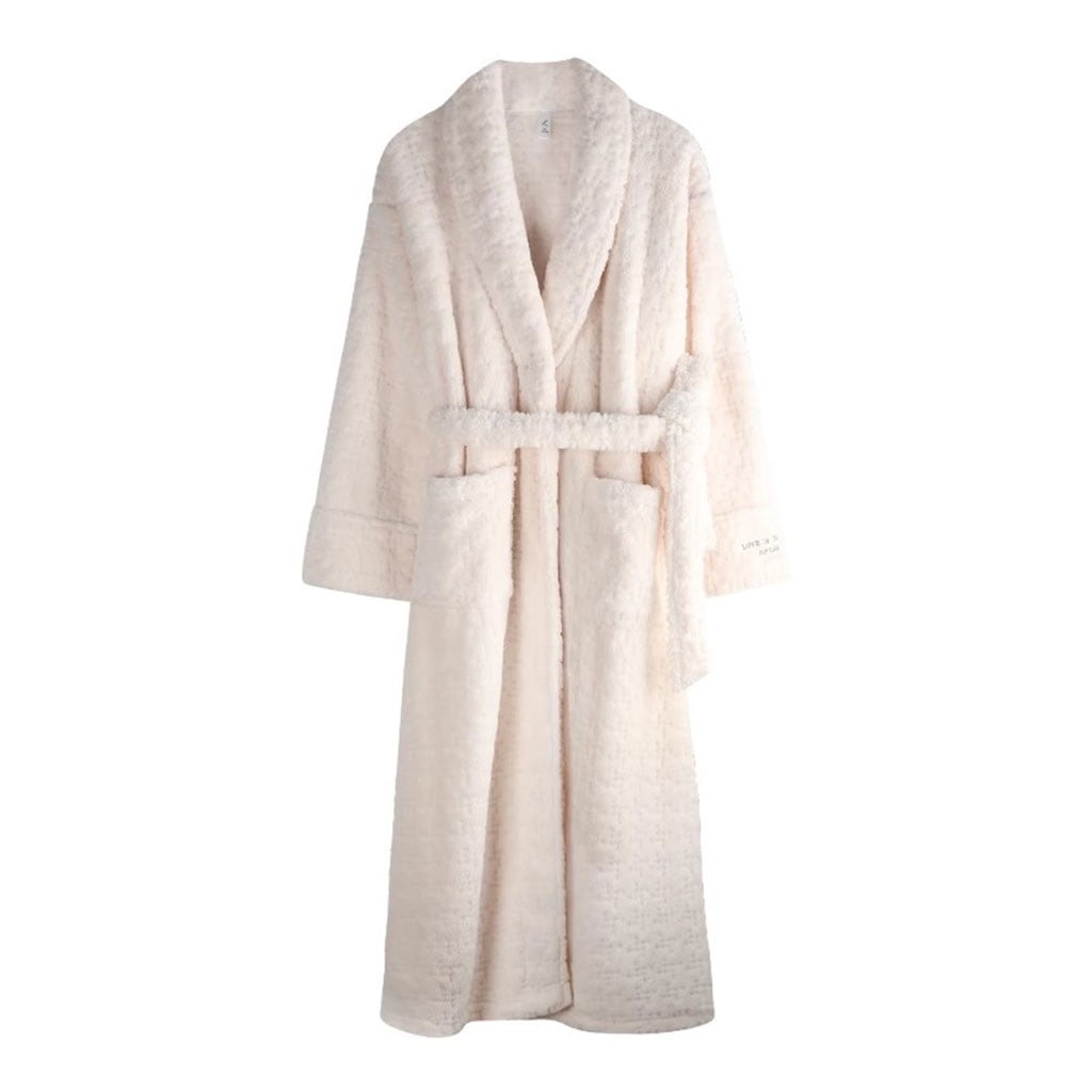 Super Soft Fleece Bath Robe Cozy Shawl Collar,Warm Belted Dressing Gown ...
