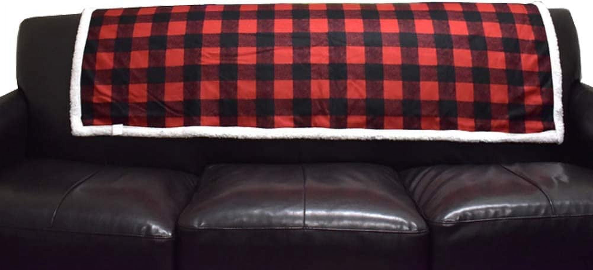Super Soft Fleece with Lining Red & Black Buffalo Plaid Throw Blanket ...