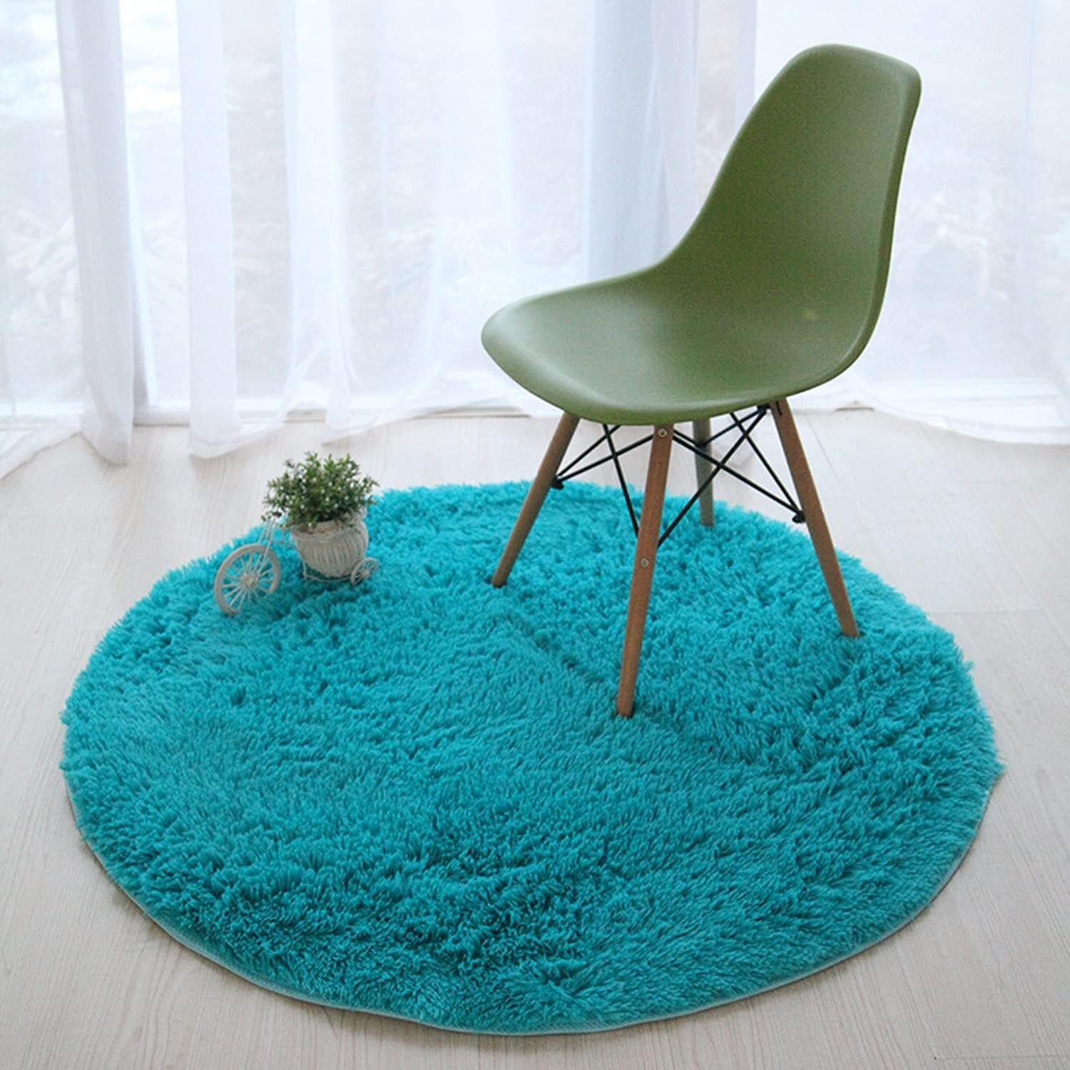 Super Soft Fluffy Round Area Rug For Bedroom, Modern Ultra Comfortable ...