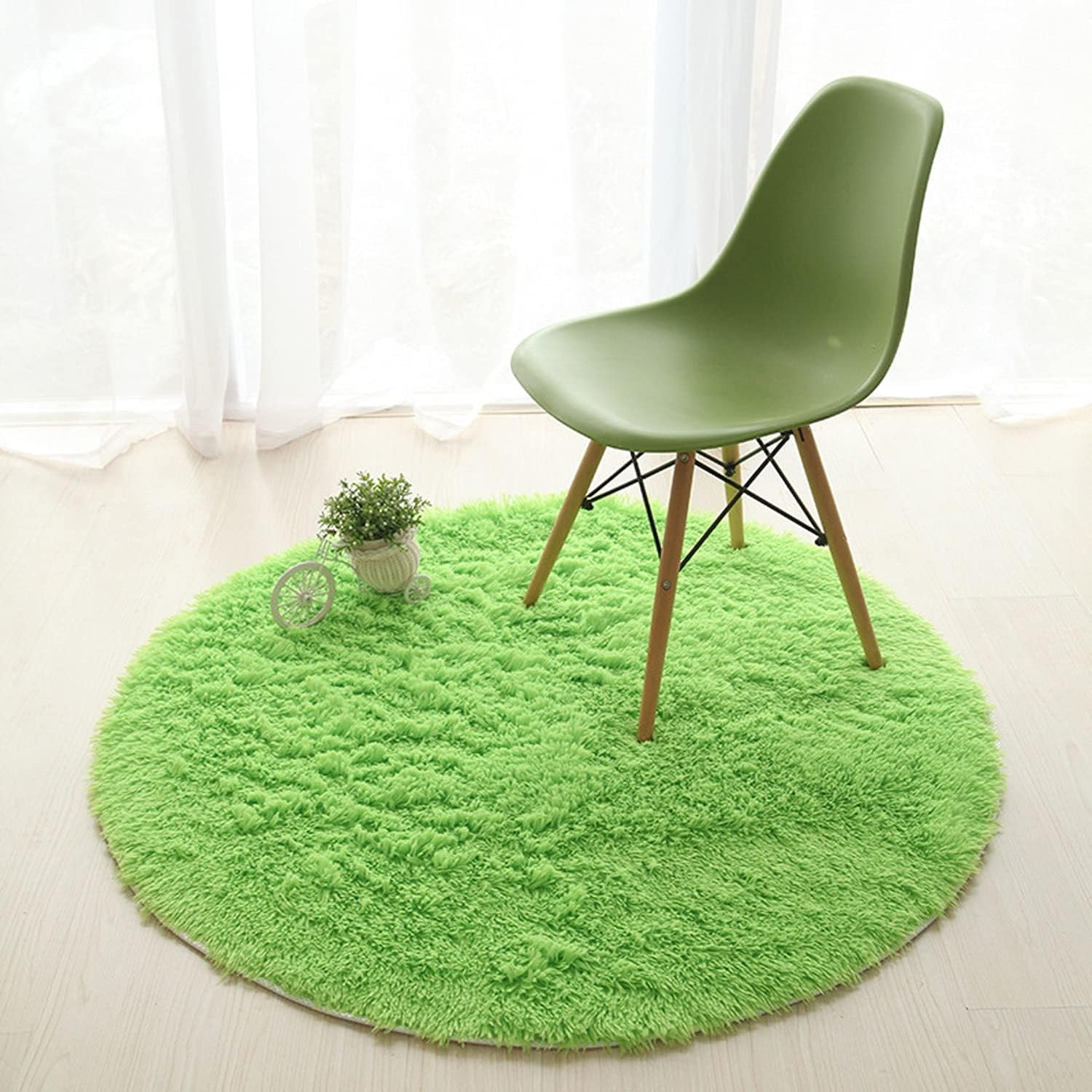 Super Soft Fluffy Round Area Rug For Bedroom, Modern Ultra Comfortable ...