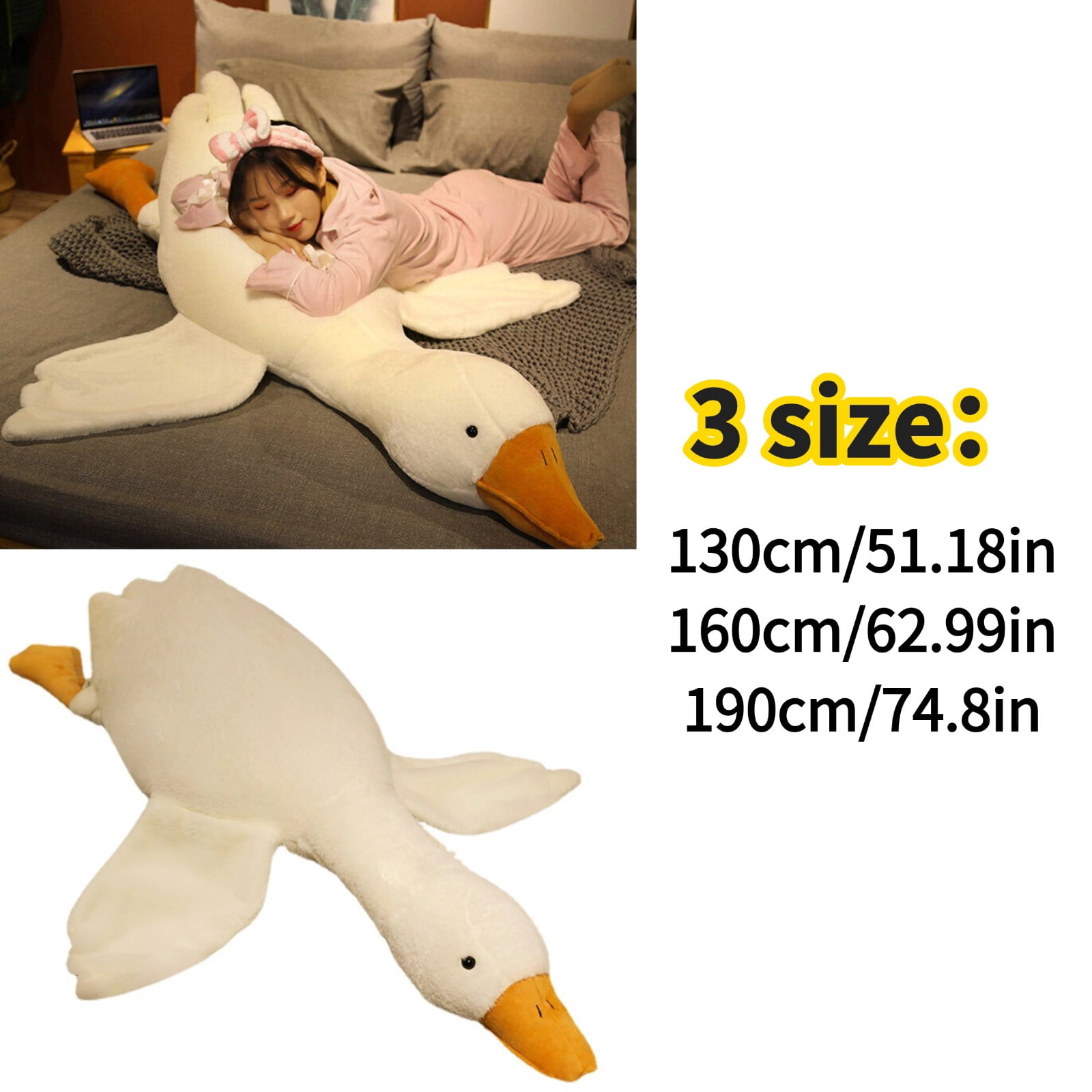 Super Soft Goose Plushies Hugging Pillow Round Belly Goose Stuffed ...