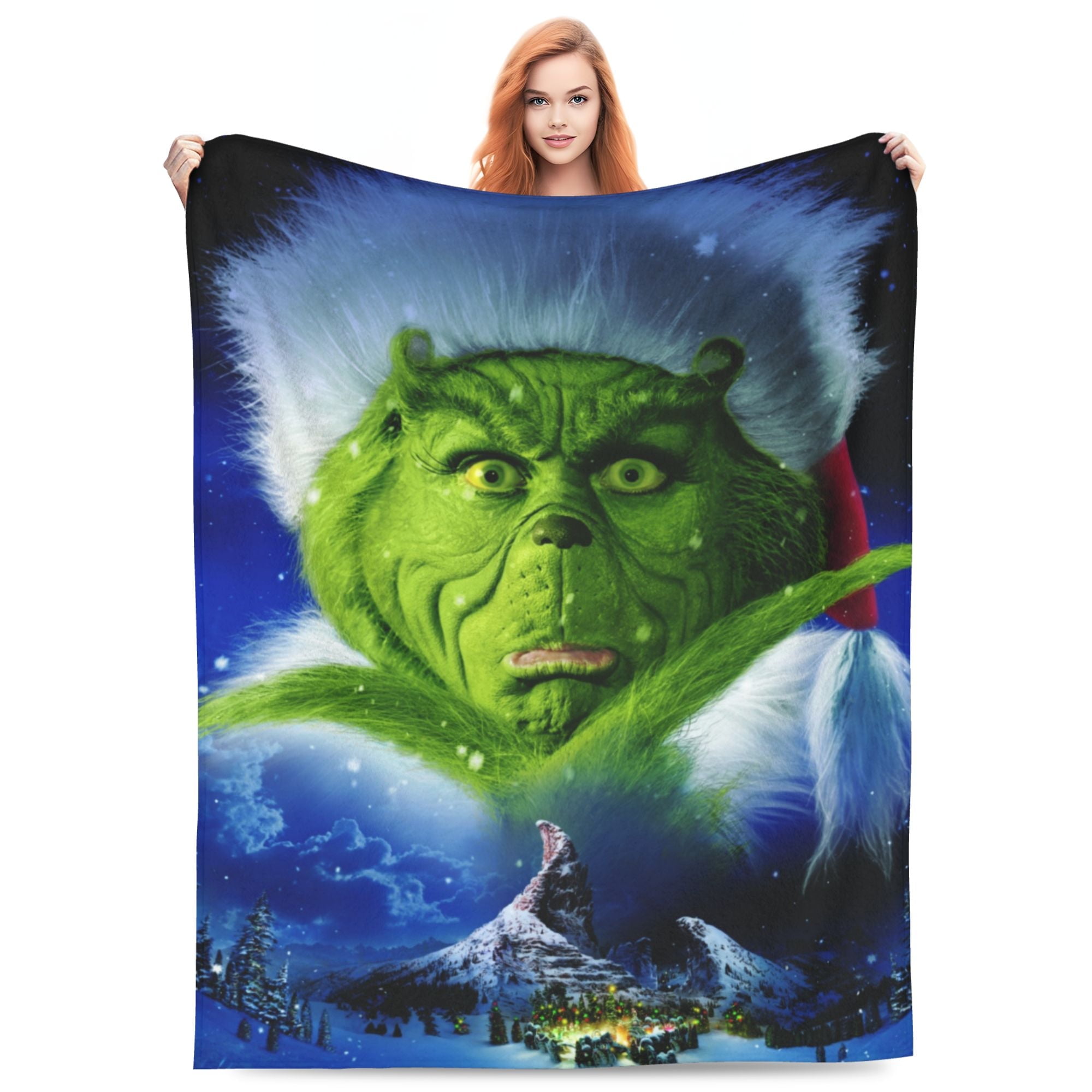 Super Soft Grinch Bed Blankets Lightweight Flannel Throws Blankets All ...