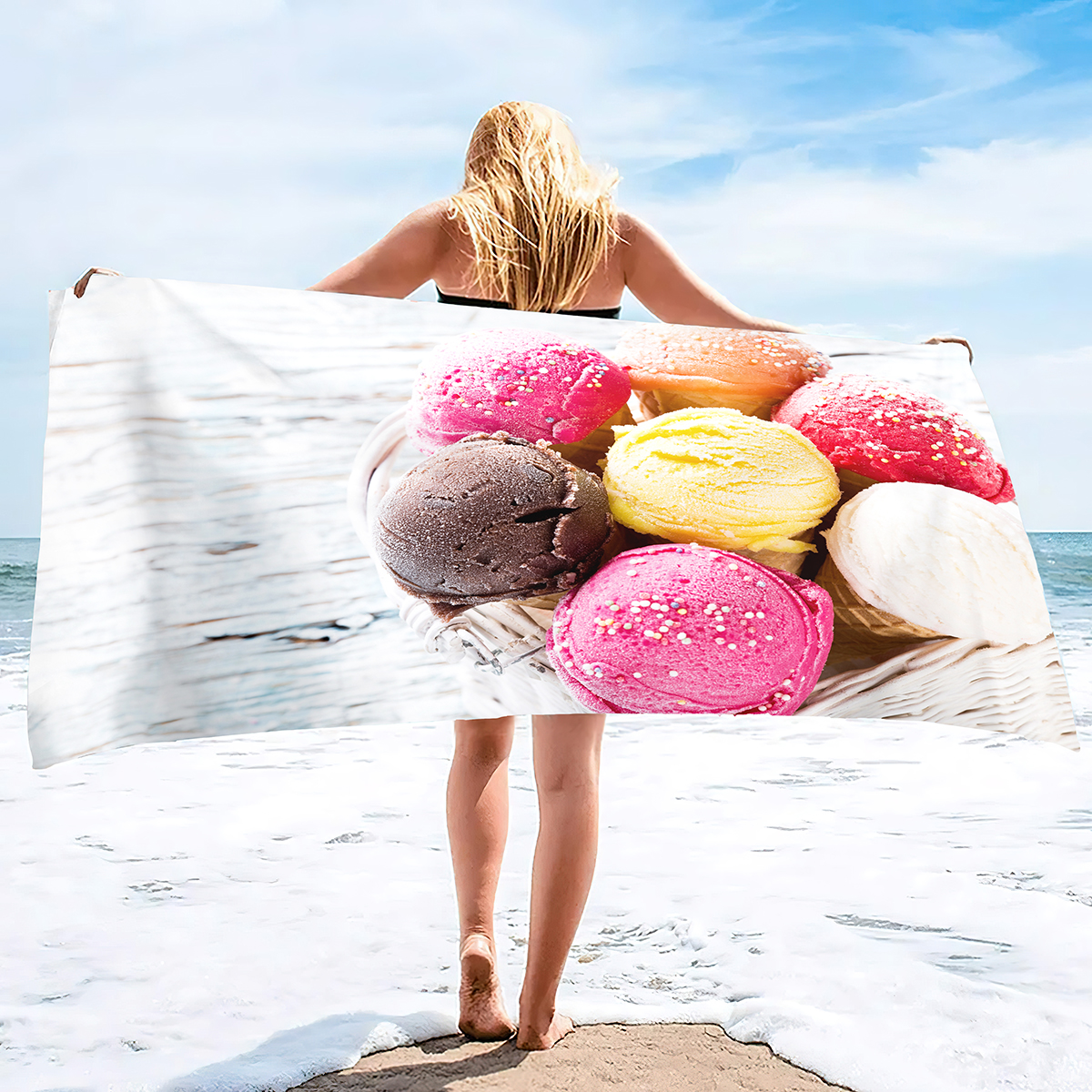 Super Soft Ice Cream Beach Towel Bath Towels Quick Dry Swim Towel Beach ...