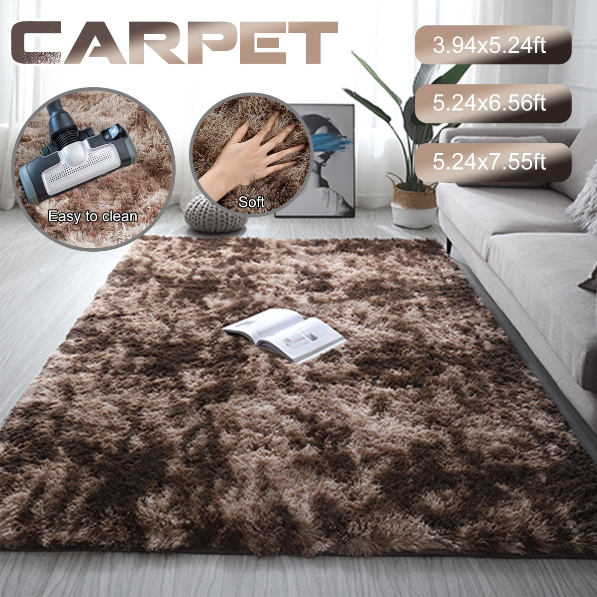 Super Soft Indoor Modern Rugs Fluffy Rugs,Anti-Skid Washable Shaggy ...