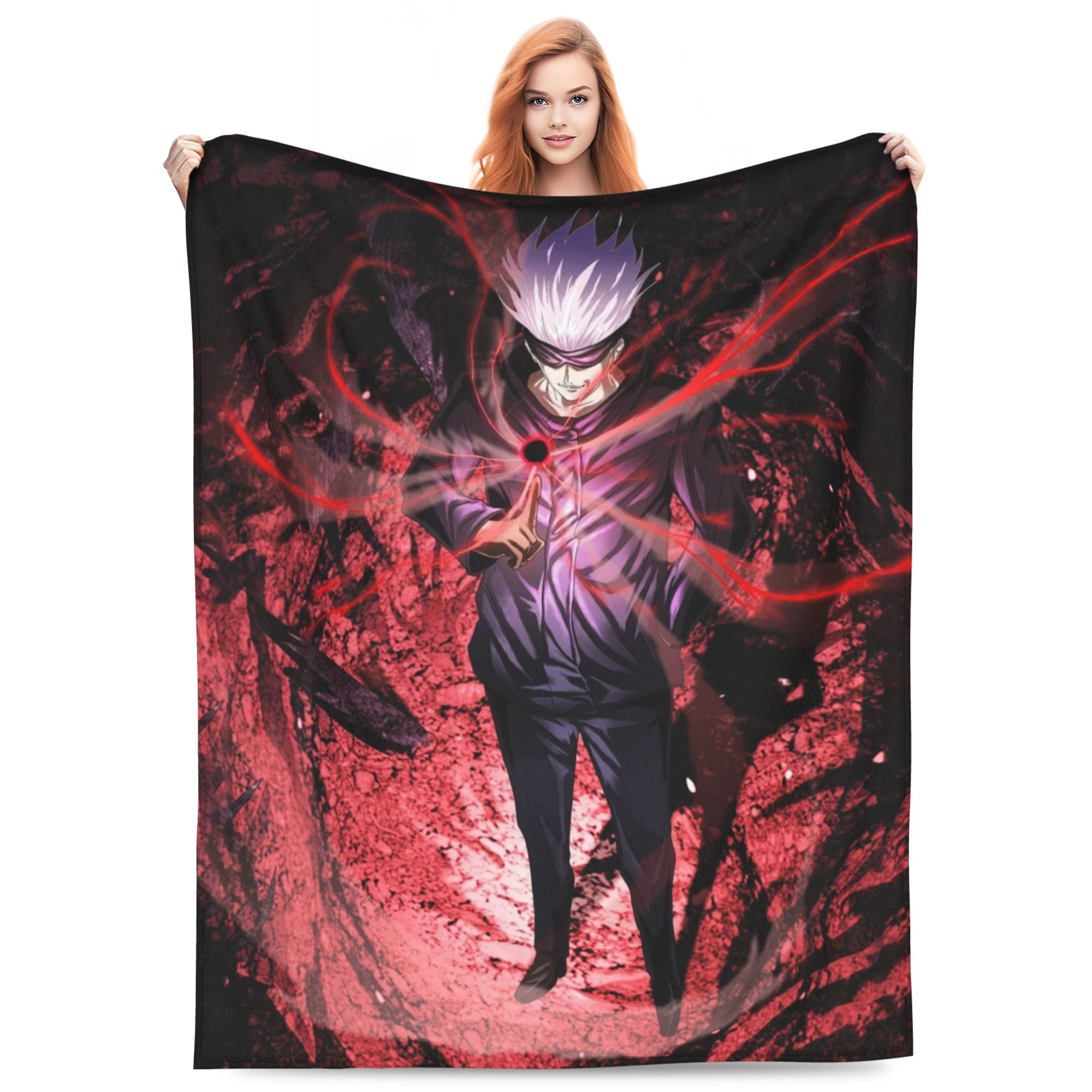 Super Soft Jujutsu Kaisen Gojo Bed Blankets Lightweight Flannel Throws ...