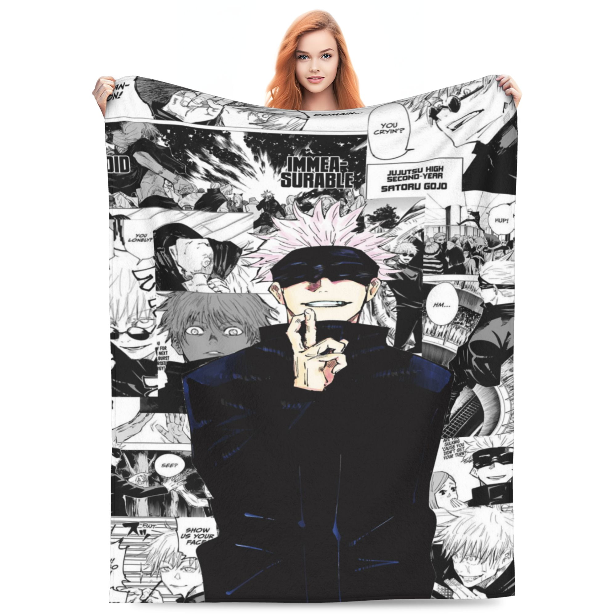 Super Soft Jujutsu Kaisen Gojo Bed Blankets Lightweight Flannel Throws ...
