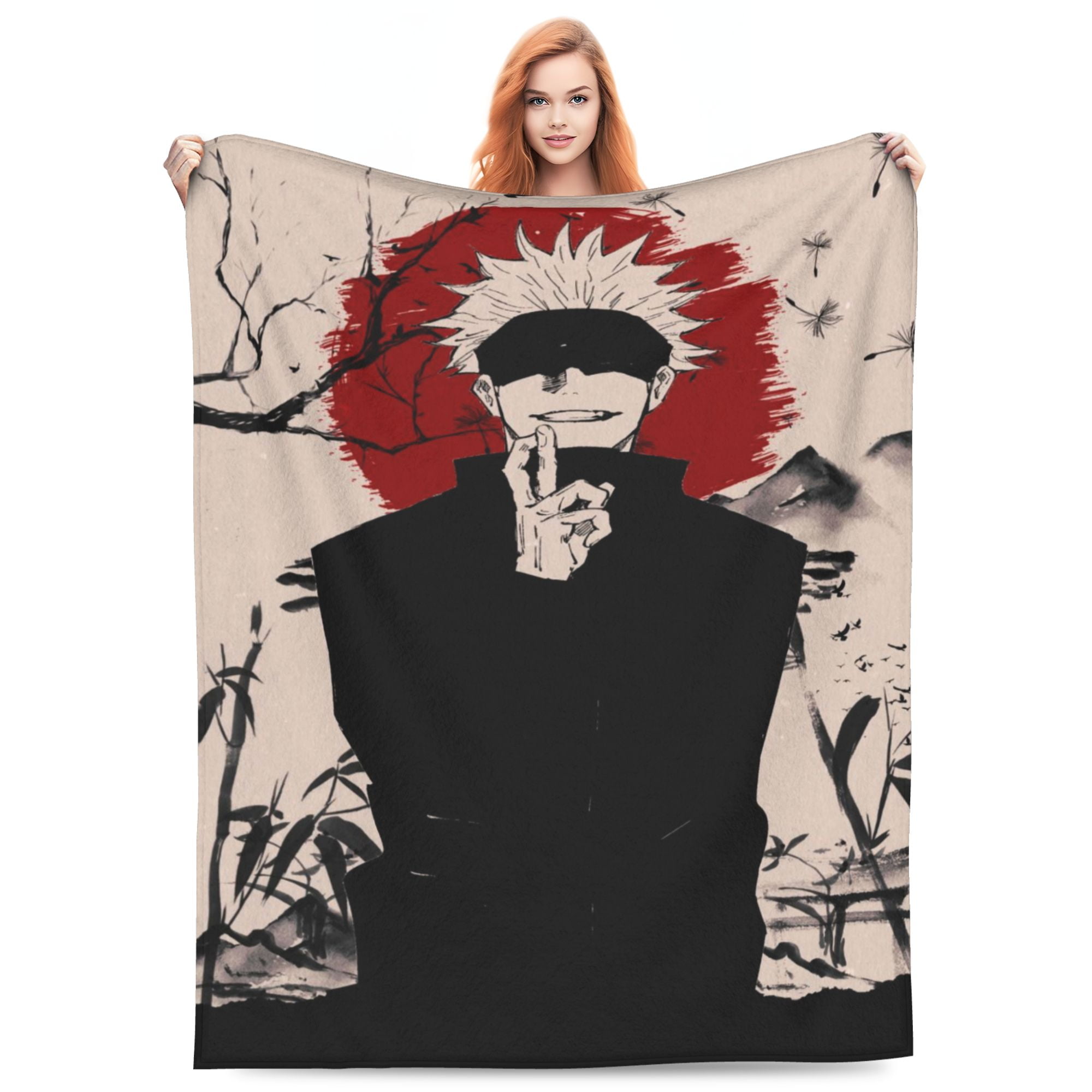 Super Soft Jujutsu Kaisen Gojo Bed Blankets Lightweight Flannel Throws ...