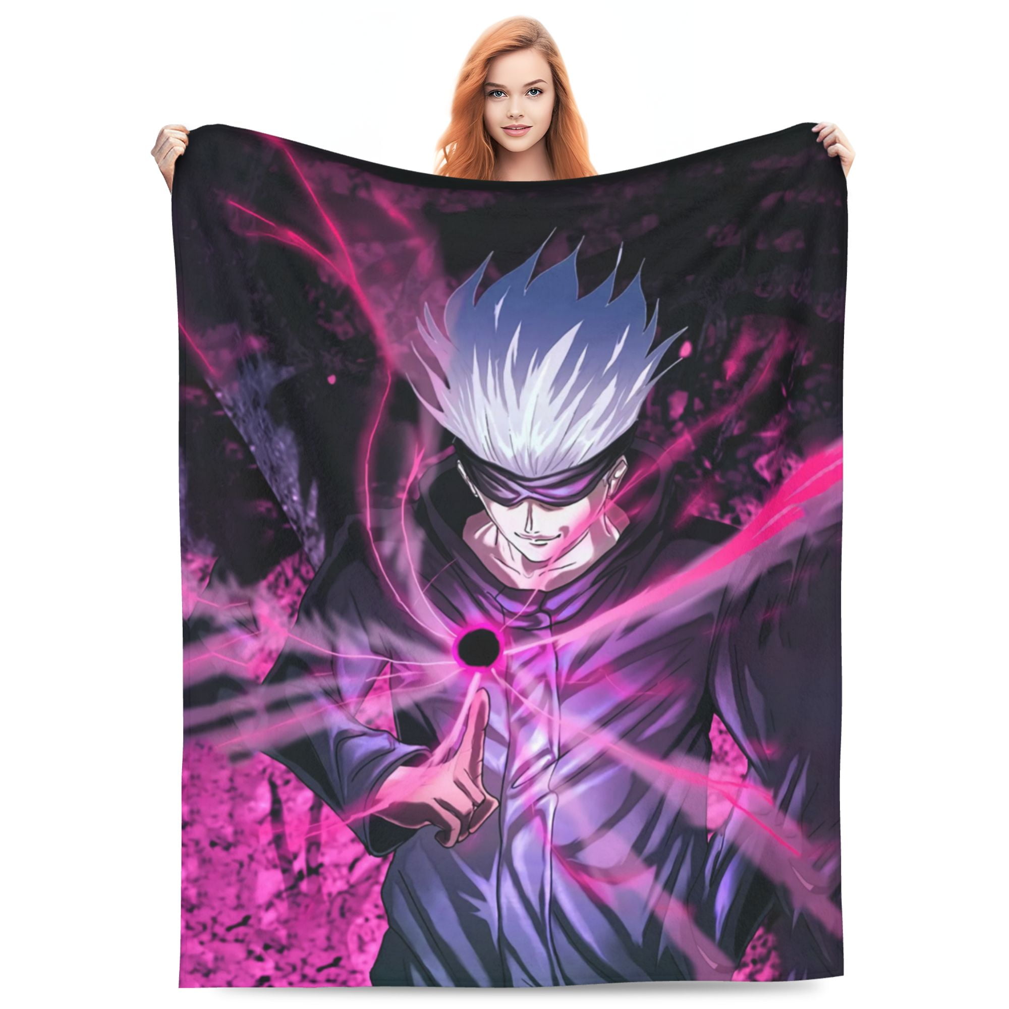Super Soft Jujutsu Kaisen Gojo Bed Blankets Lightweight Flannel Throws ...