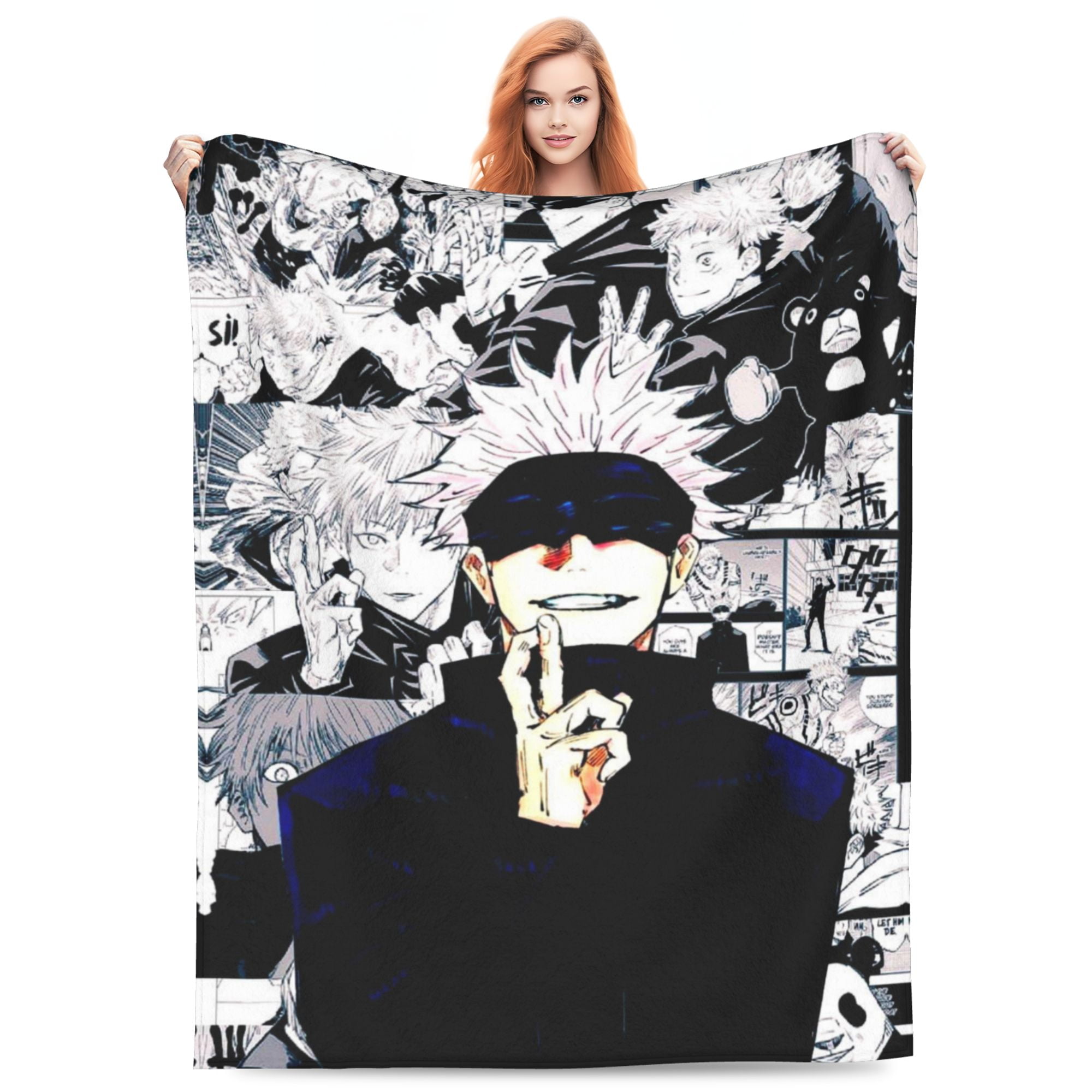 Super Soft Jujutsu Kaisen Gojo Bed Blankets Lightweight Flannel Throws ...
