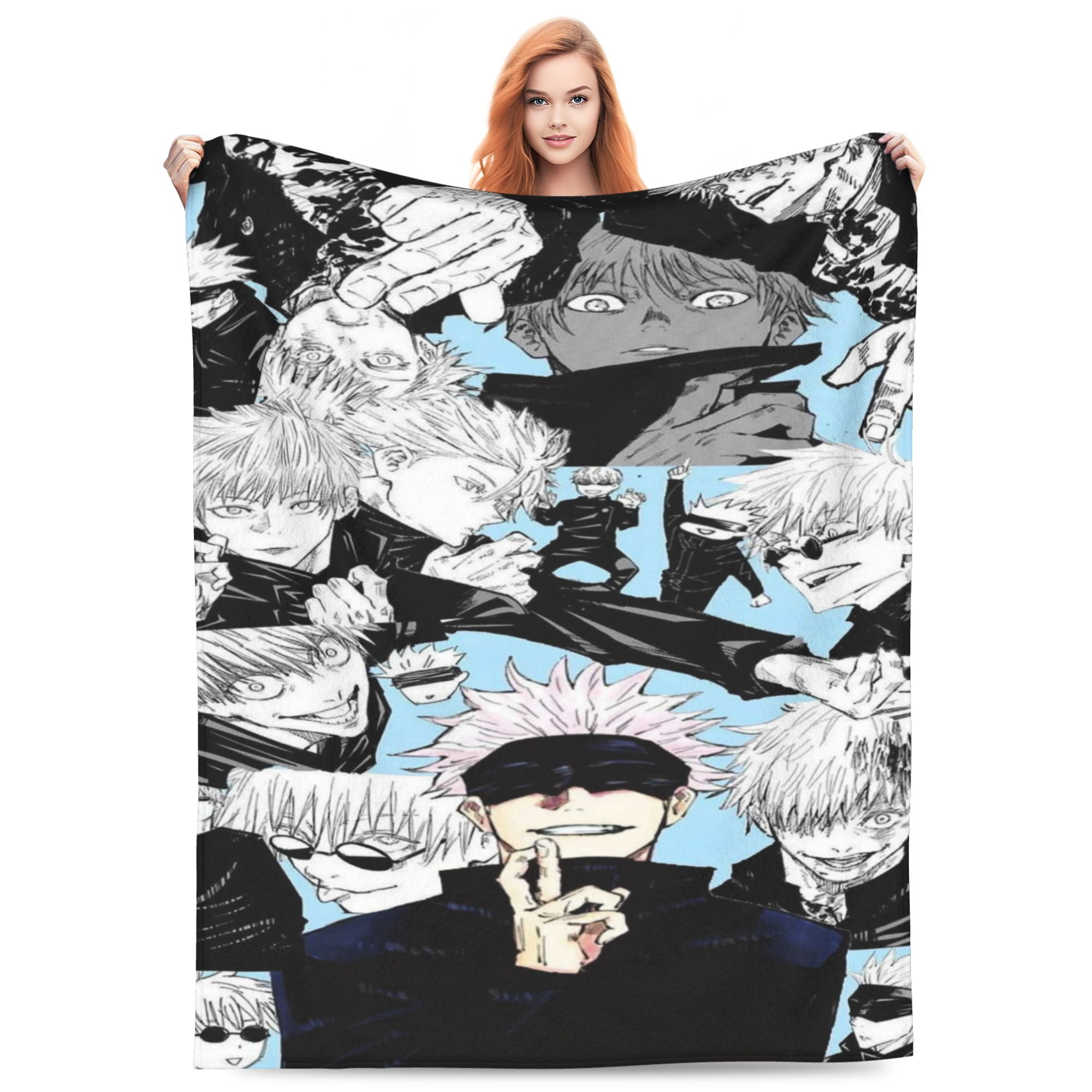 Super Soft Jujutsu Kaisen Gojo Bed Blankets Lightweight Flannel Throws ...