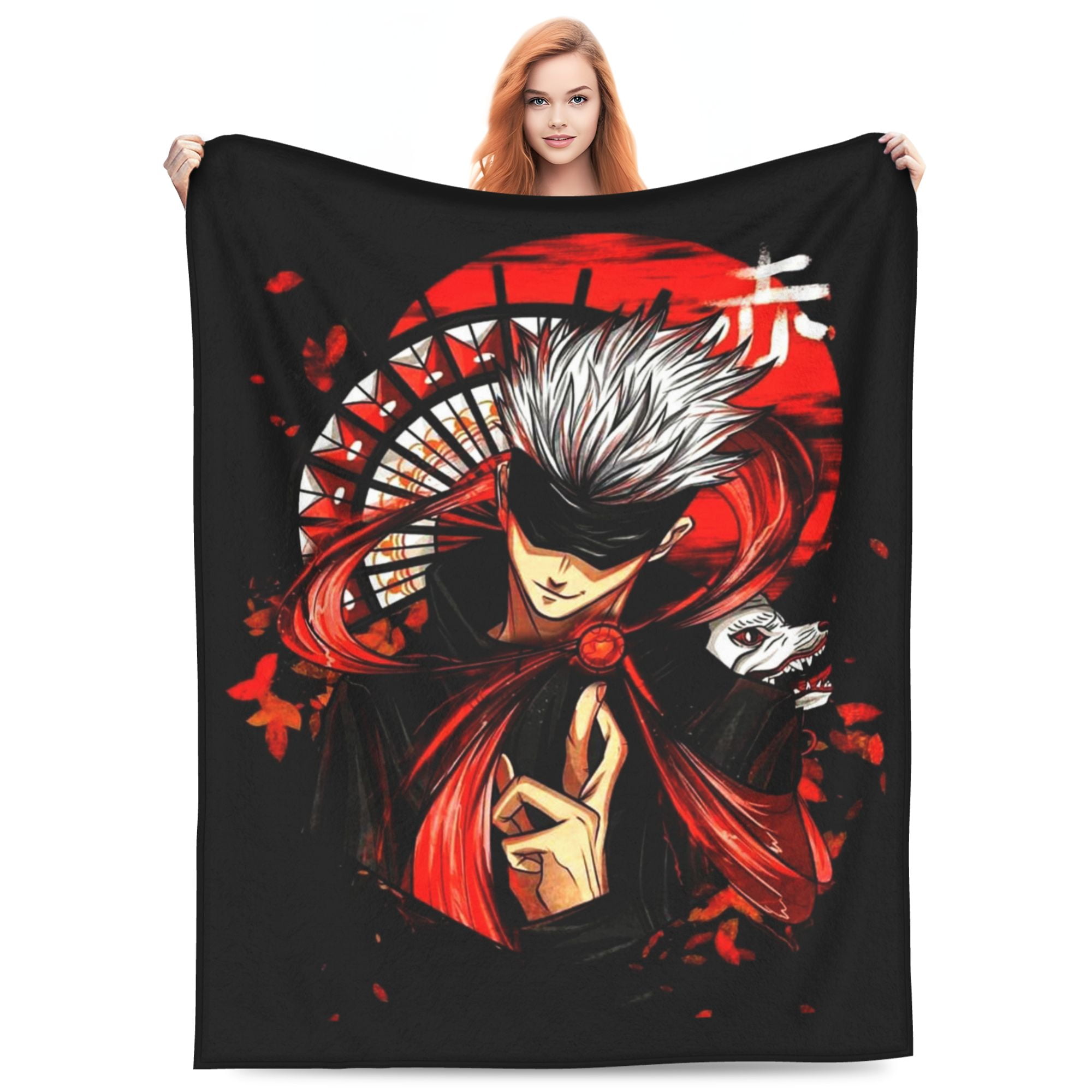 Super Soft Jujutsu Kaisen Gojo Bed Blankets Lightweight Flannel Throws ...
