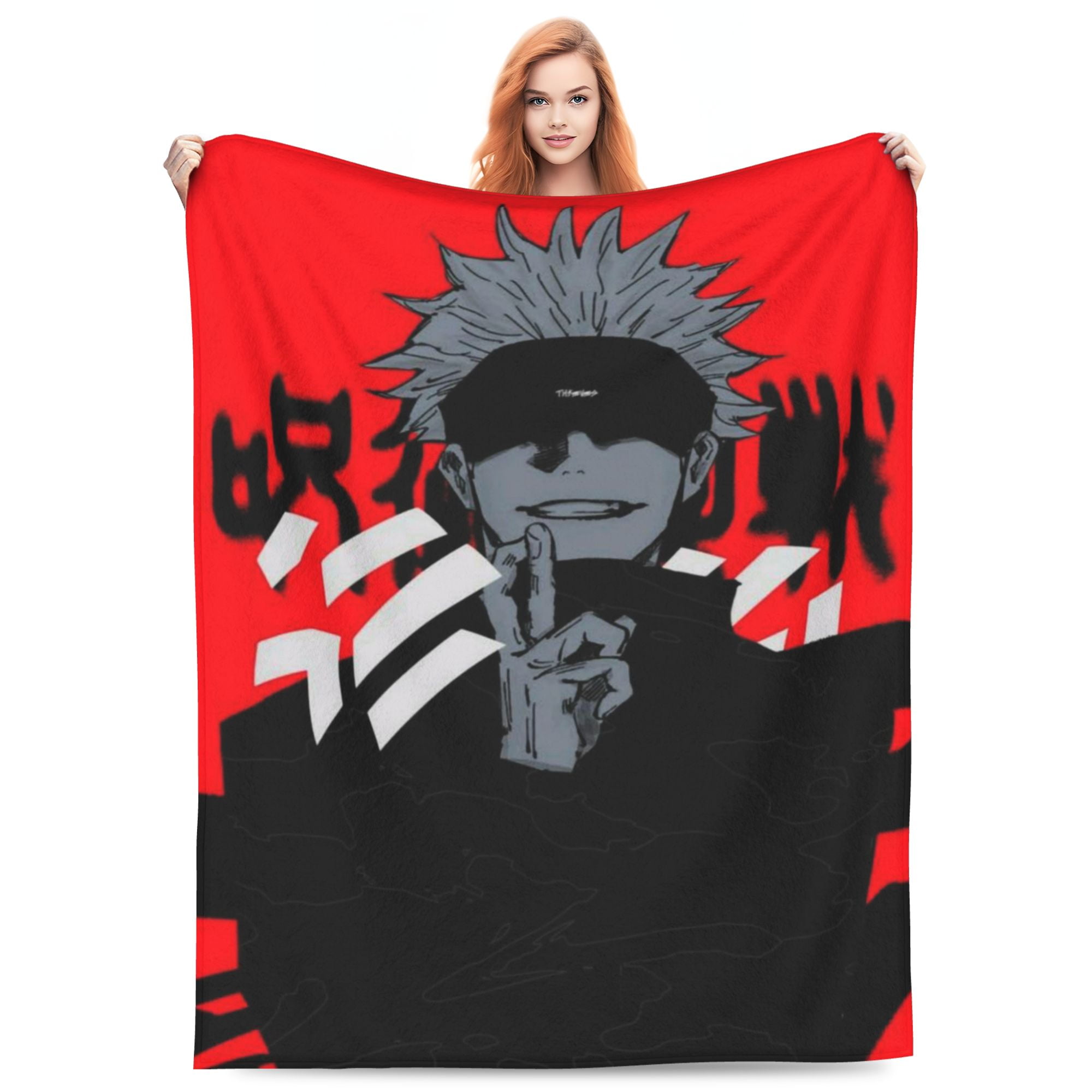 Super Soft Jujutsu Kaisen Gojo Bed Blankets Lightweight Flannel Throws ...