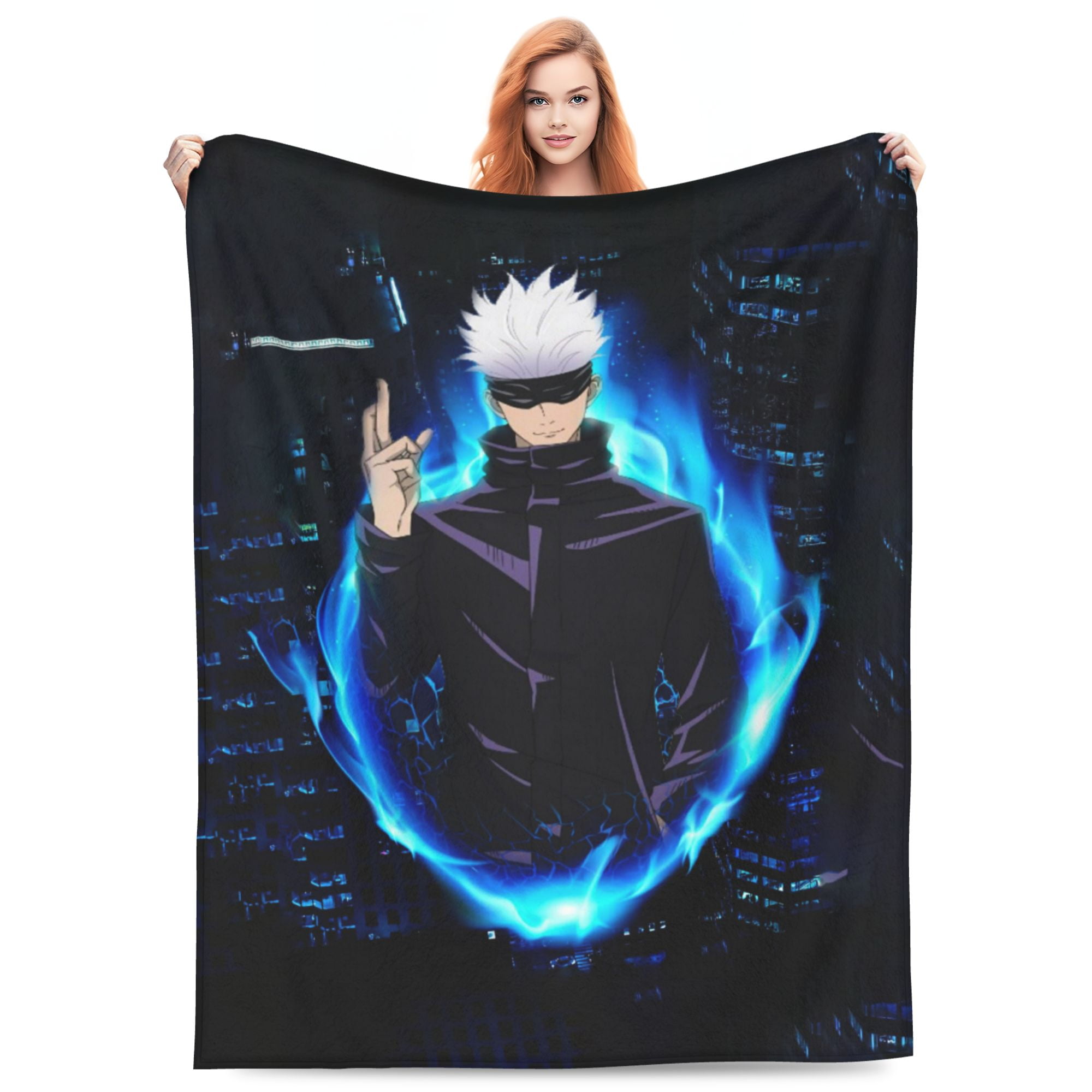 Super Soft Jujutsu Kaisen Gojo Bed Blankets Lightweight Flannel Throws ...