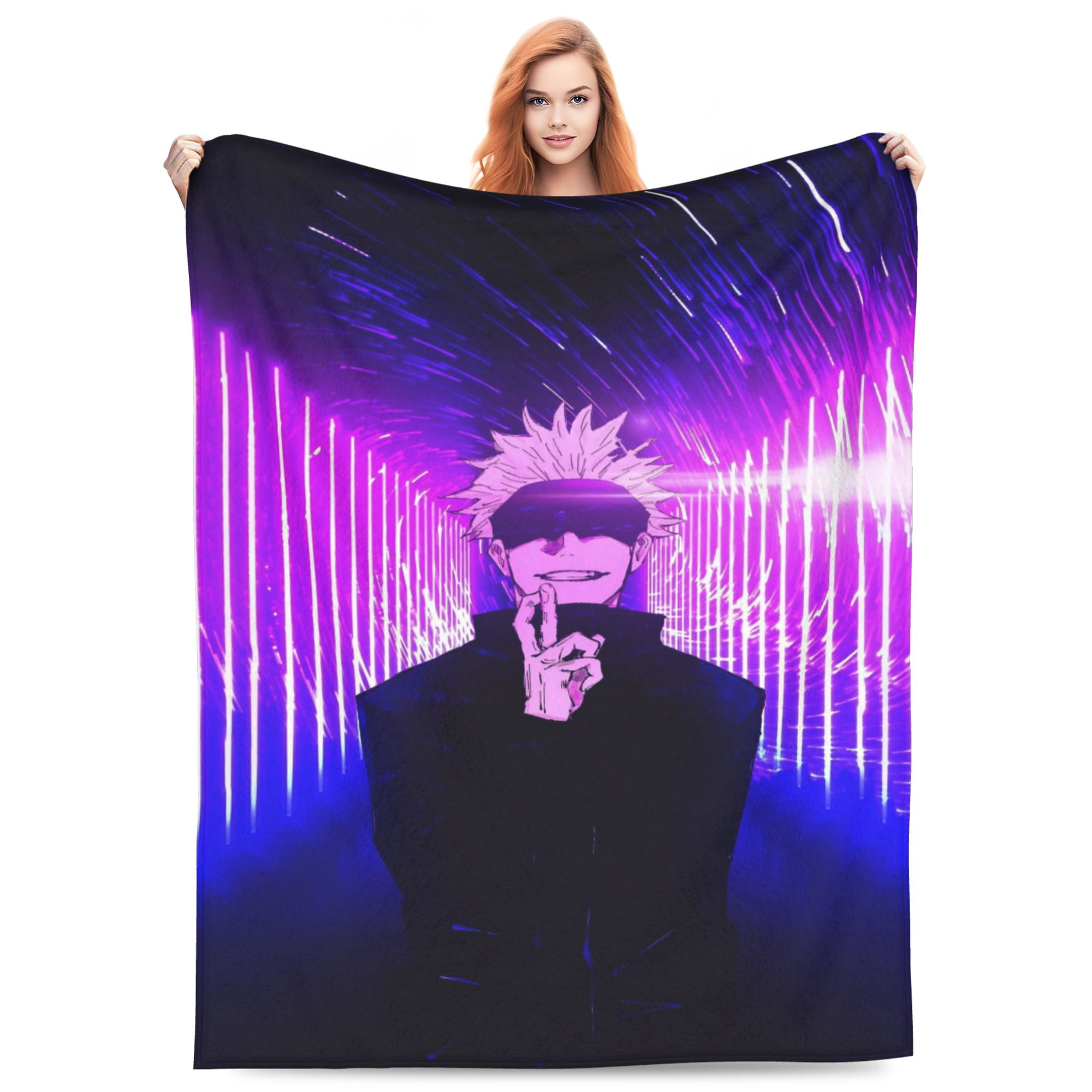 Super Soft Jujutsu Kaisen Gojo Bed Blankets Lightweight Flannel Throws ...