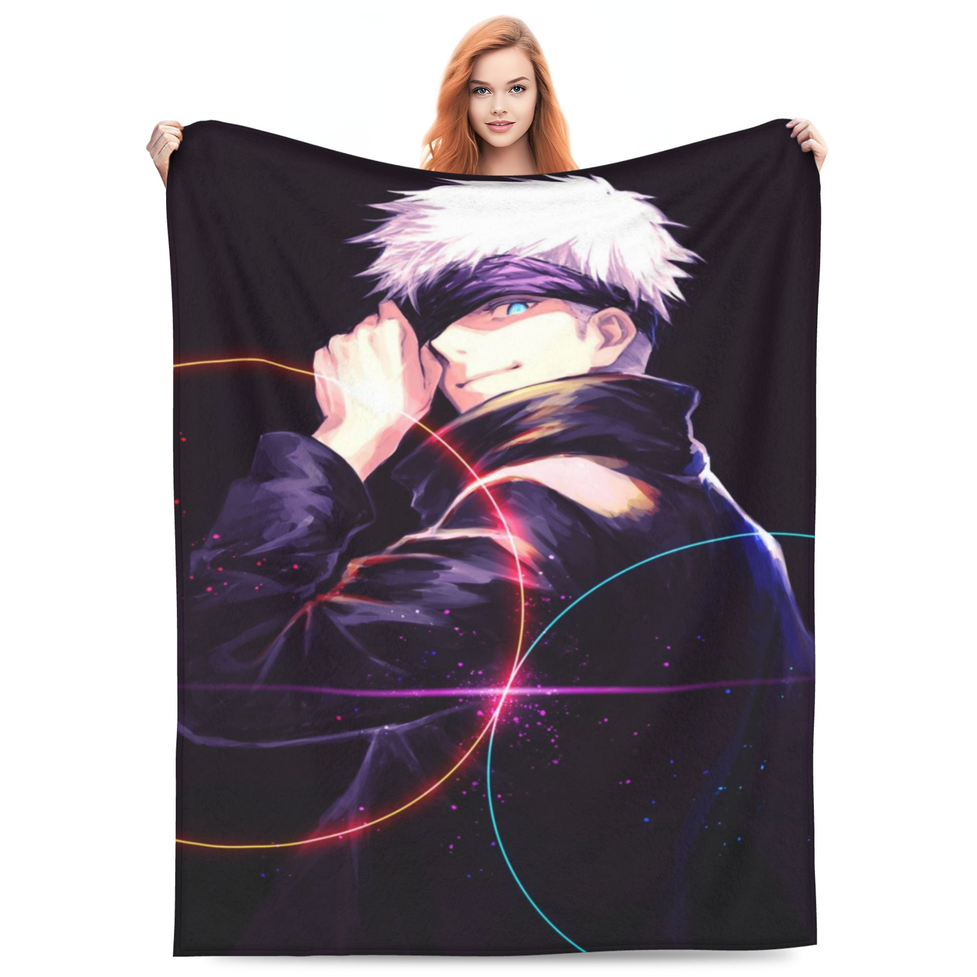 Super Soft Jujutsu Kaisen Gojo Bed Blankets Lightweight Flannel Throws ...