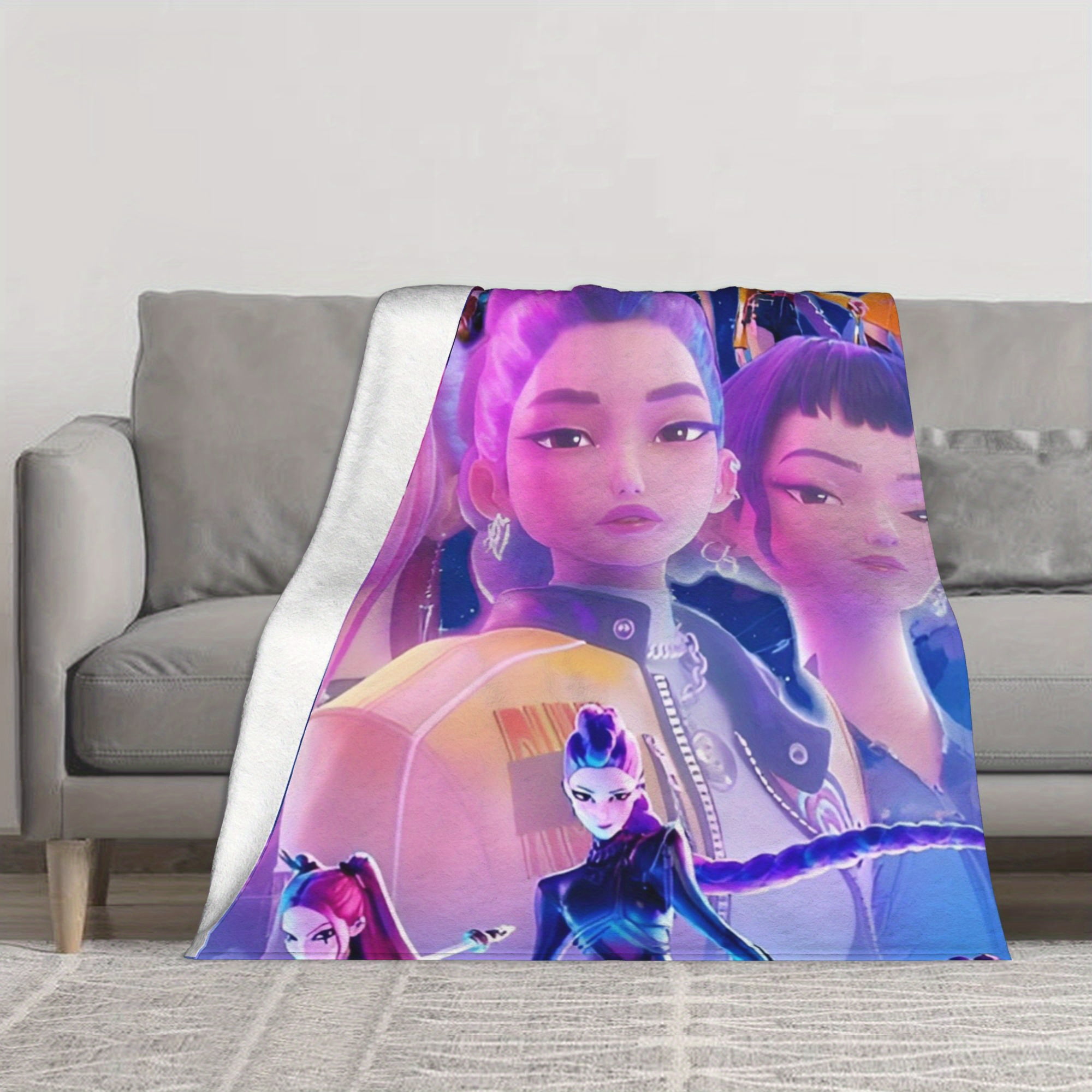 Super Soft K-pop Demon Hunters Throw Blanket Premium Flannel Fleece ...