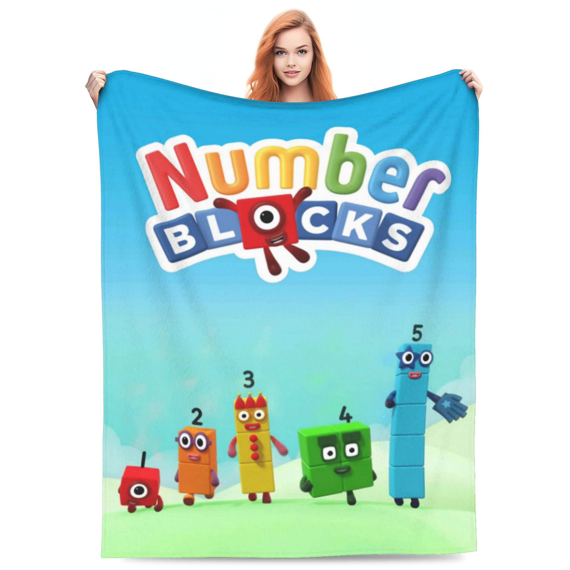 Super Soft Number Block Bed Blankets Lightweight Flannel Throws ...