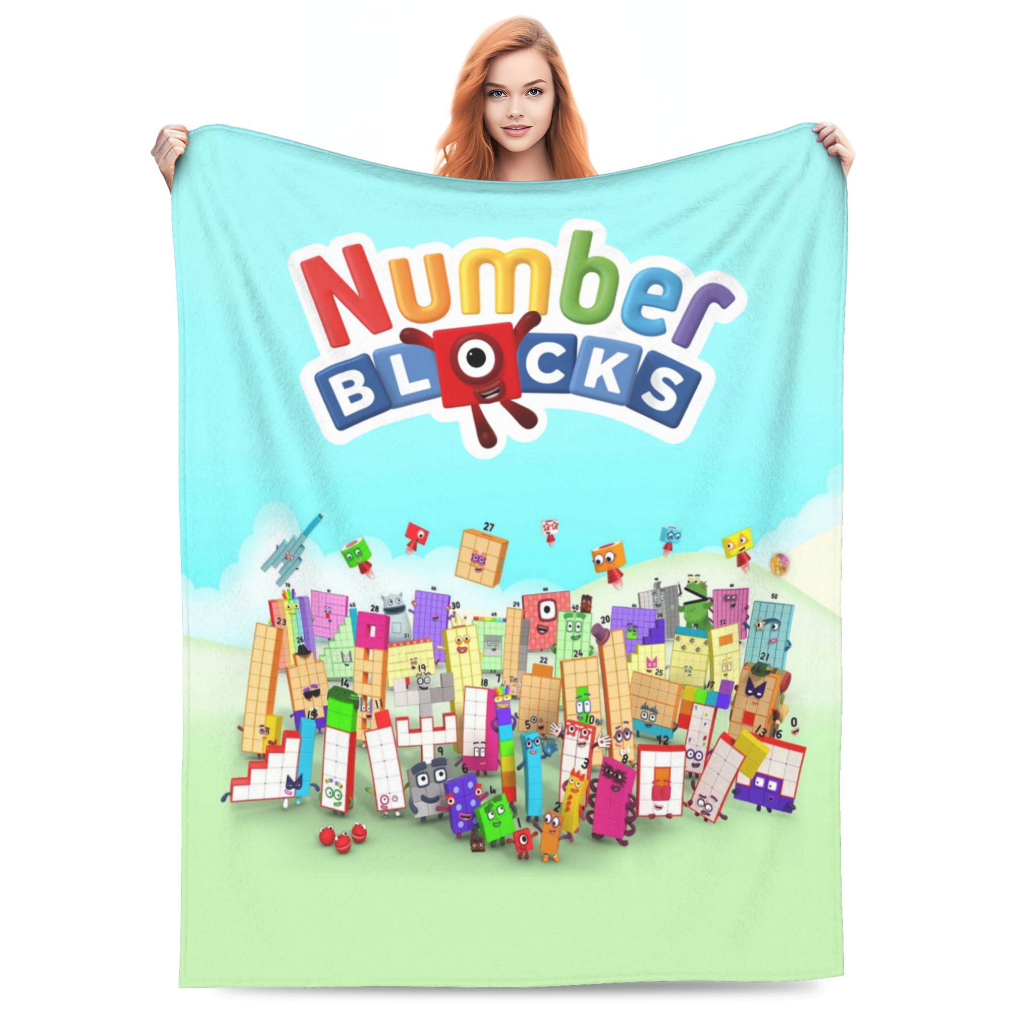 Super Soft Number Block Bed Blankets Lightweight Flannel Throws ...