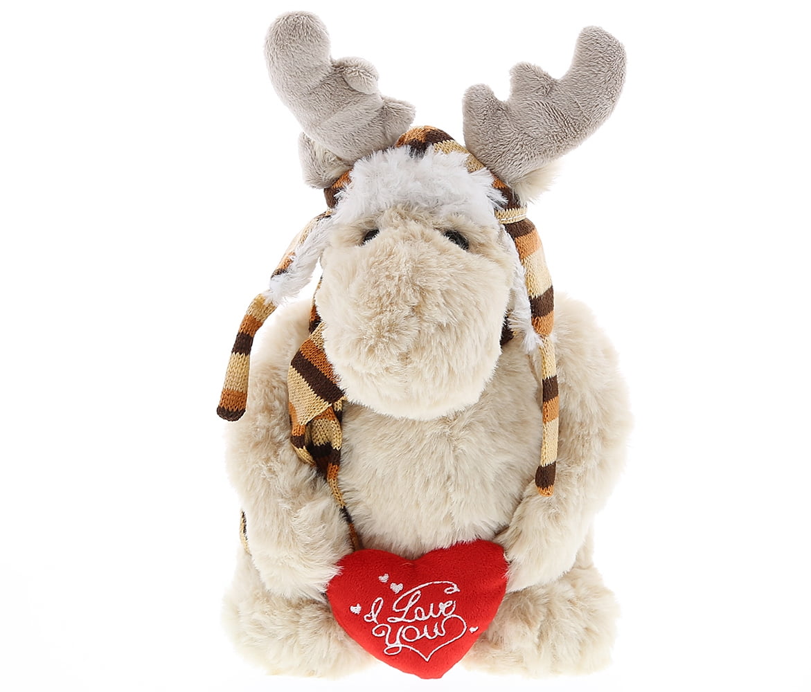Super Soft Plush Dollibu Standing Moose with Clothes I Love You ...