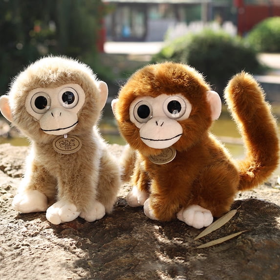 Super Soft Plush Monkey Doll Adorable Design with Big Eyes Long-tailed ...