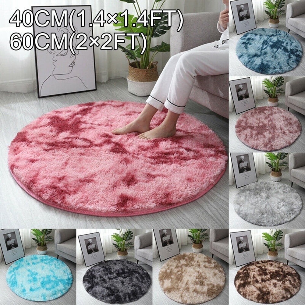 Super Soft Plush Round Rug Mat Fluffies White Carpets For Living Room ...