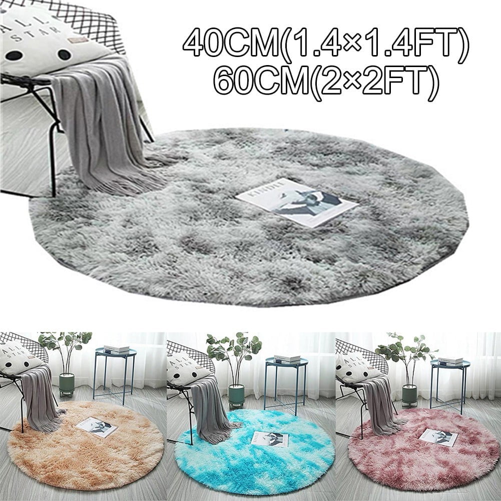 Super Soft Plush Round Rug Mat Fluffies White Carpets For Living Room ...