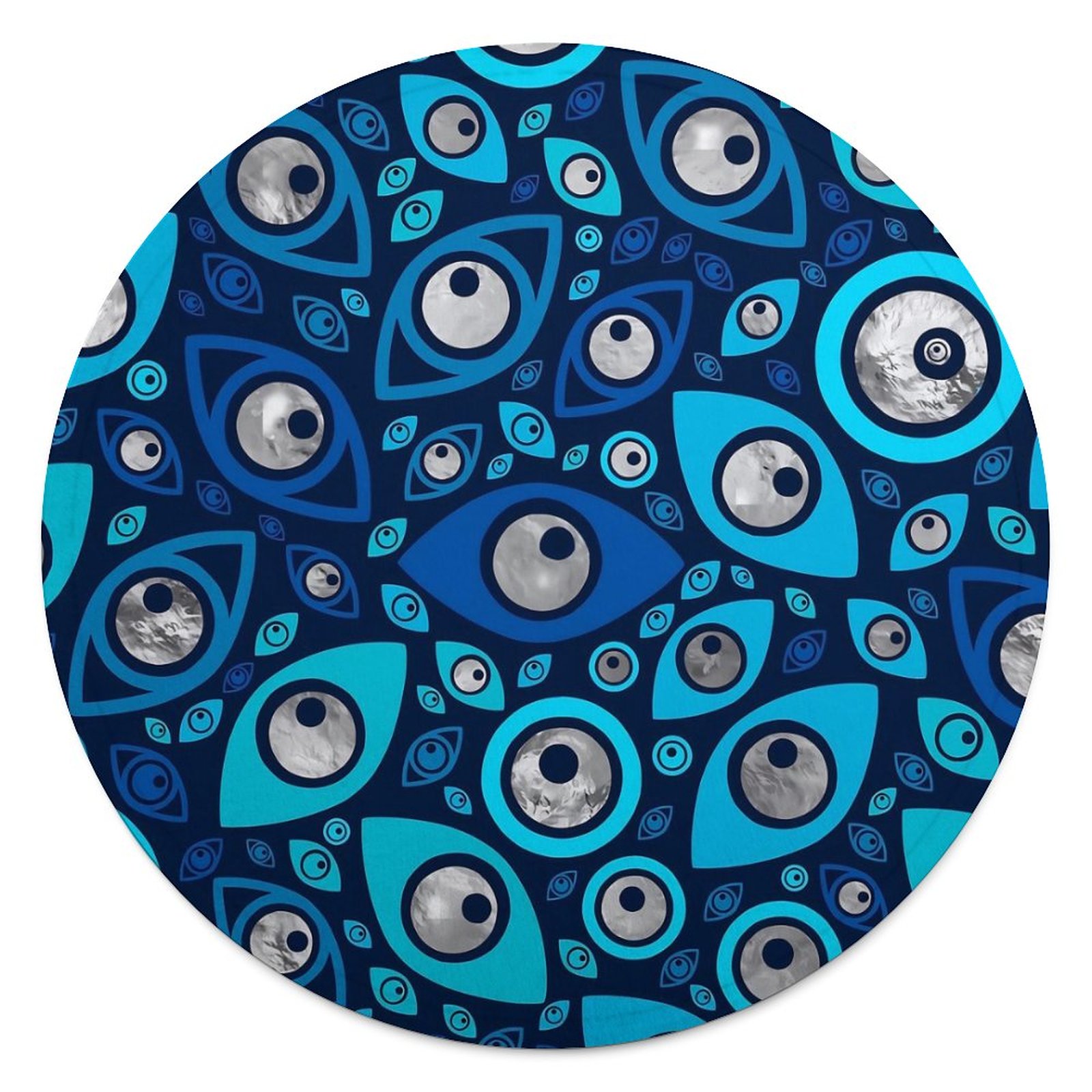 Super Soft Round Blanket Travelling Evil Eye Bedding Throws Nazar ...
