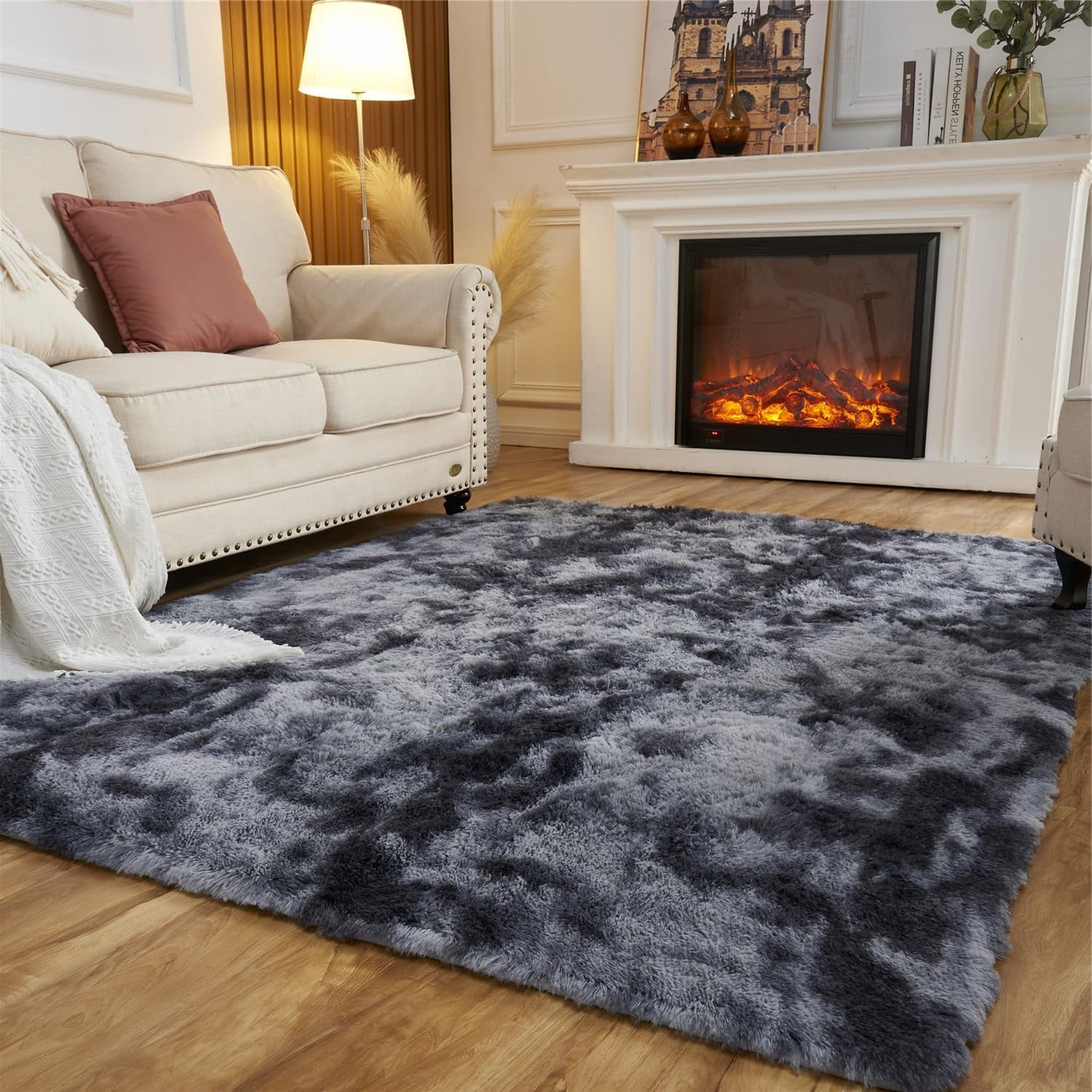 Super Soft Rugs for Living Room, Area Rugs for Bedroom 8x10 Feet Tie ...
