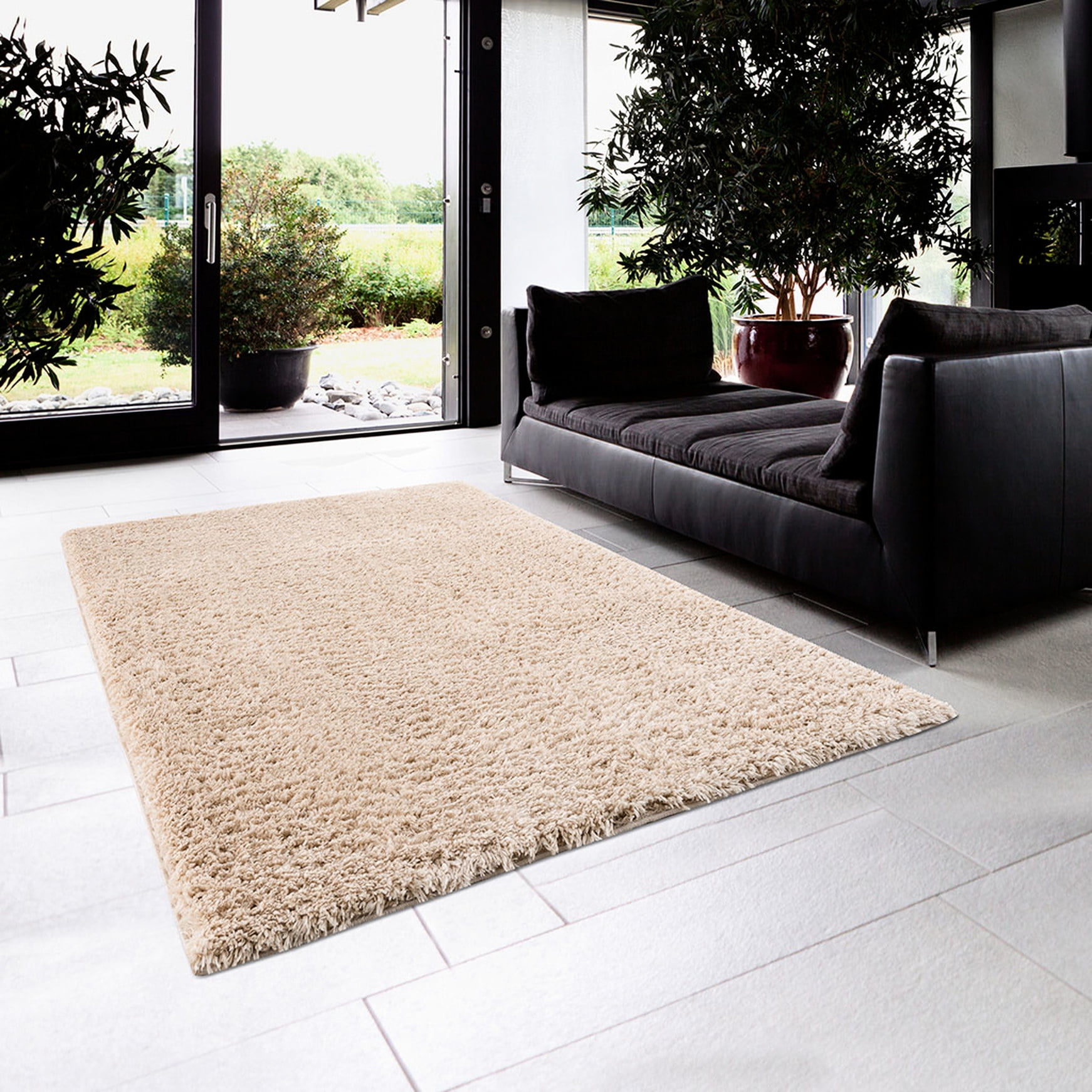 Super Soft Shag Area Rug - Cream Color to Complement Home Decor ...