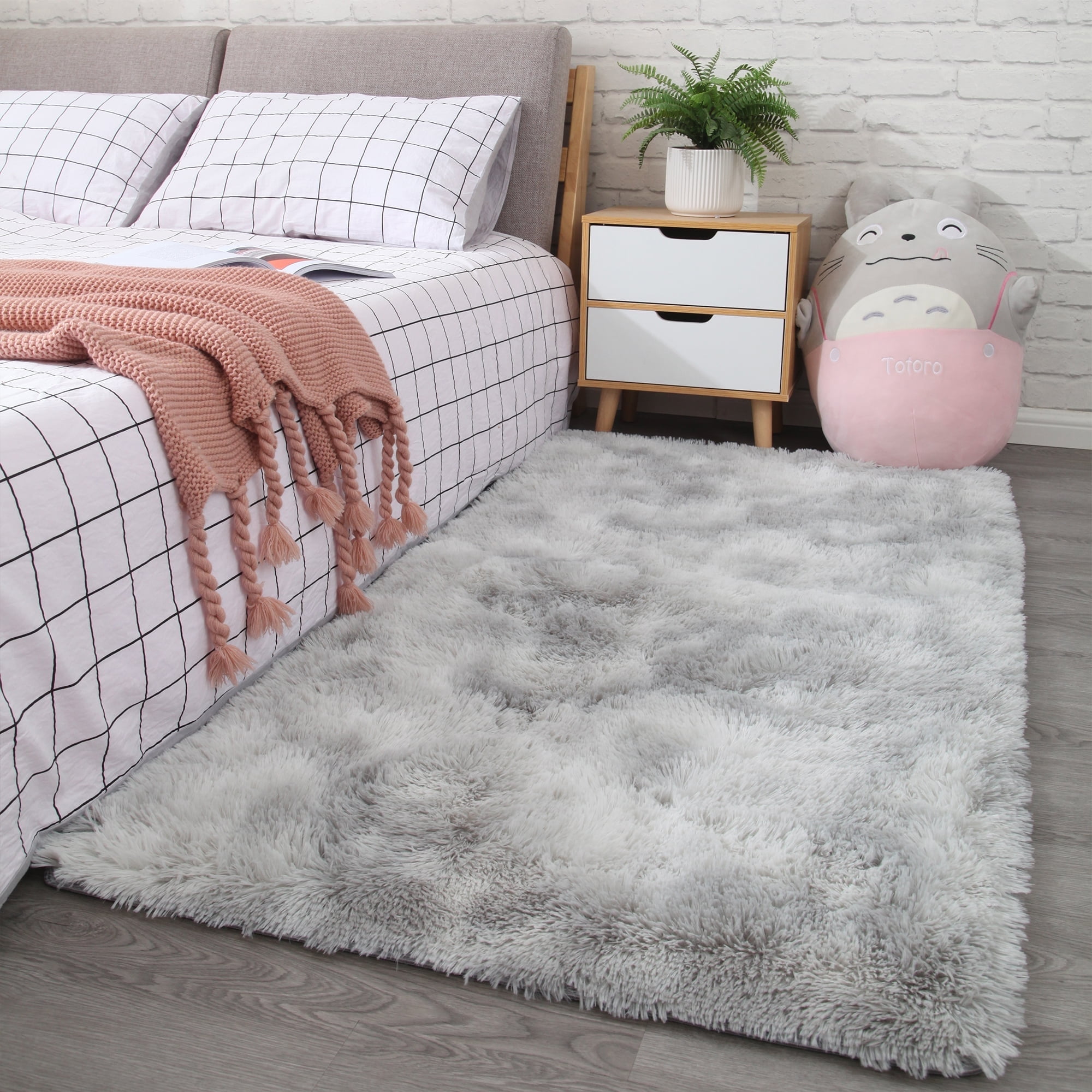 Super Soft Shaggy Rugs Fluffy Carpets, 5.3x7.5ft, Modern Plush Area ...