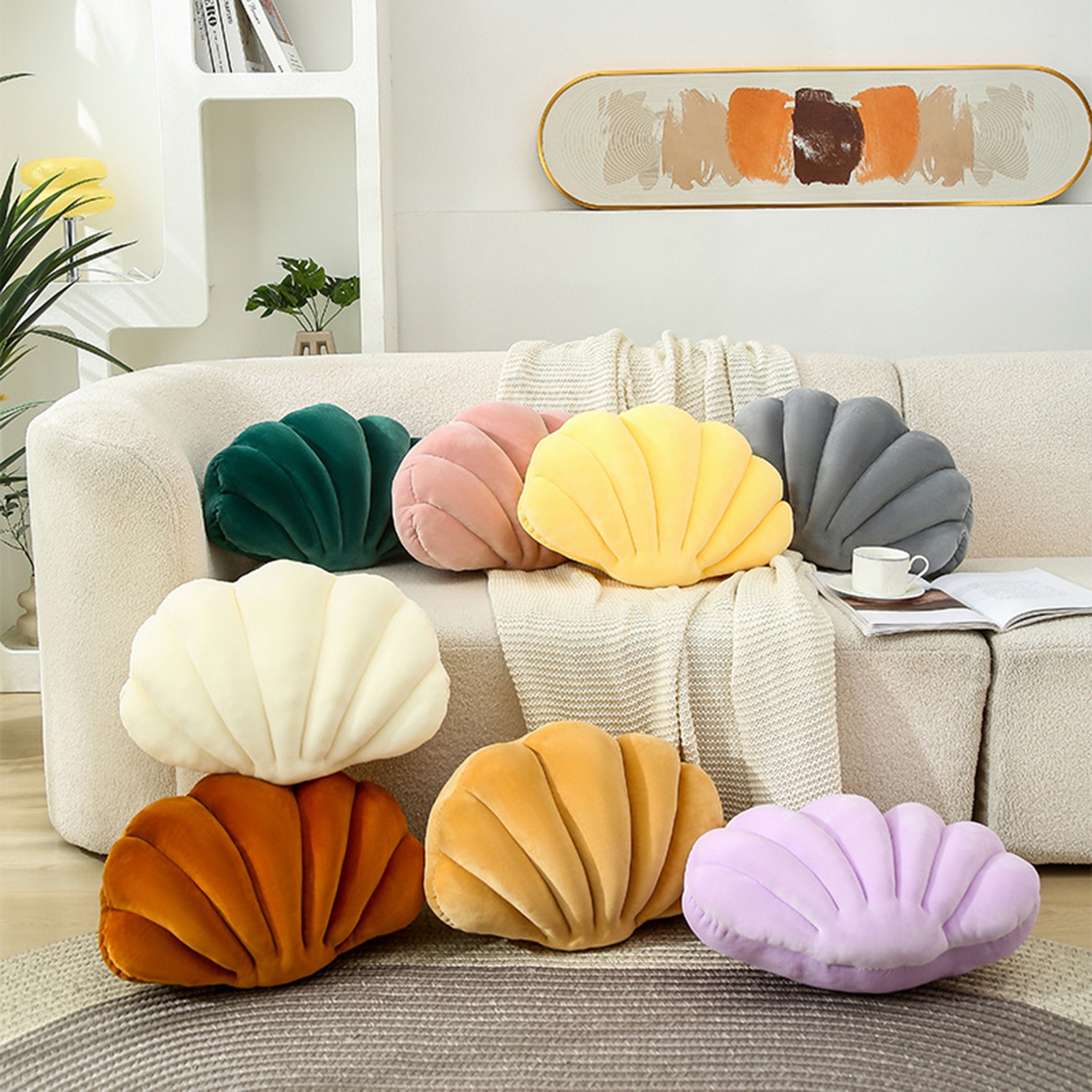 Super Soft Shell-Shaped Stuffed Pillow Cushion - Wear-Resistant ...