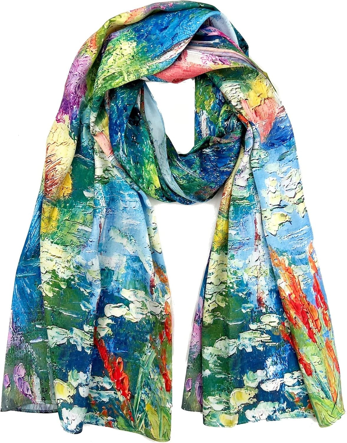 Super Soft Silk Blend Art Shawl Scarf Van Gogh Monet Klimt Inspired ...