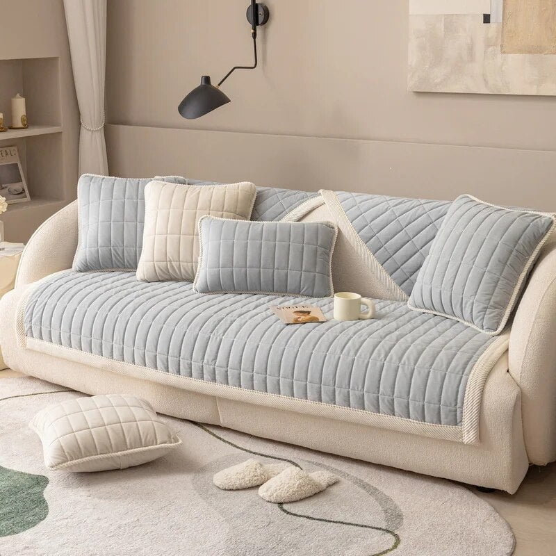 Super Soft Sofa Cover for Living Room Short Velvet Non-slip Sofa Towel ...
