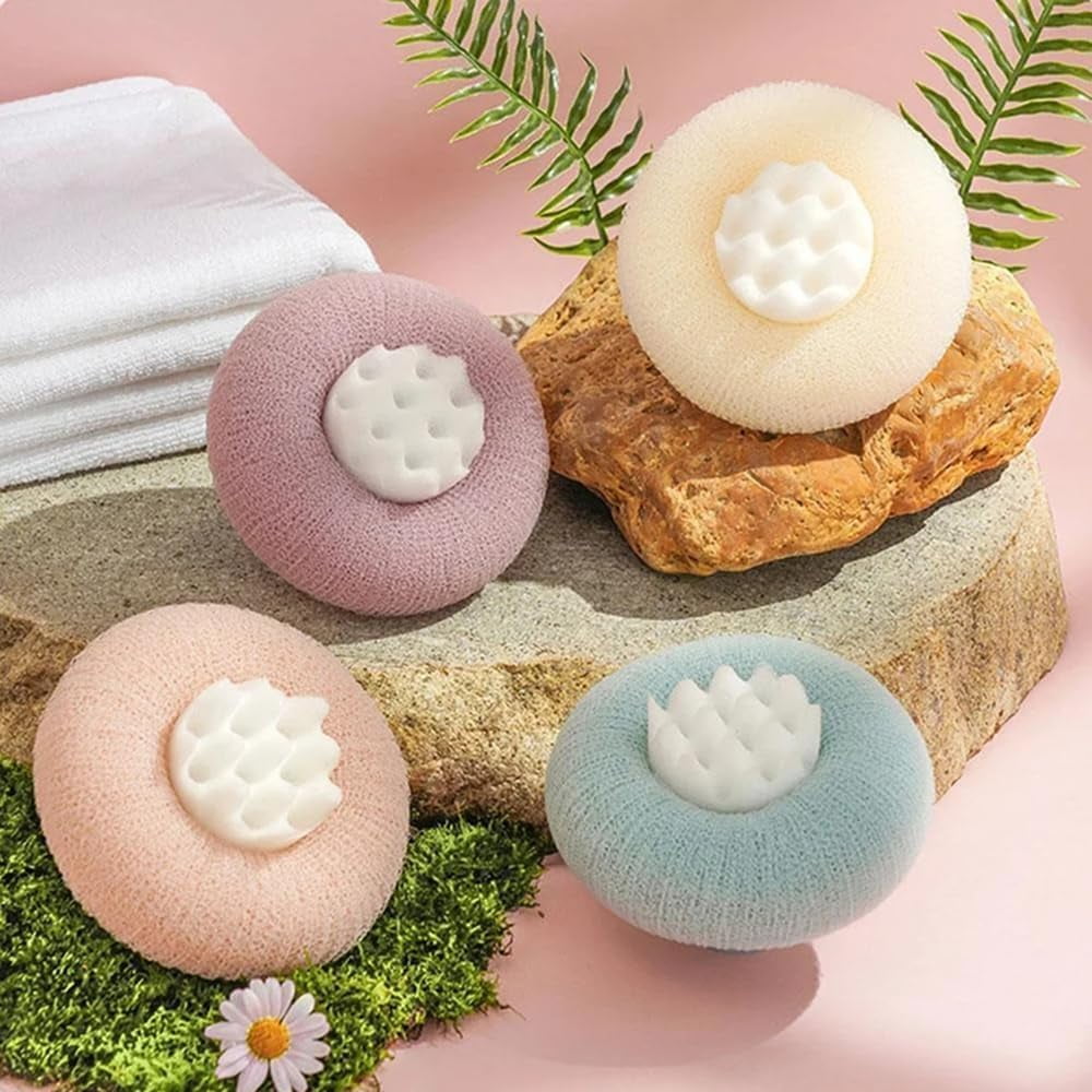 Super Soft Sunflower Suction Cup Bath Ball, 2-in-1 Sunflower Bath Ball ...