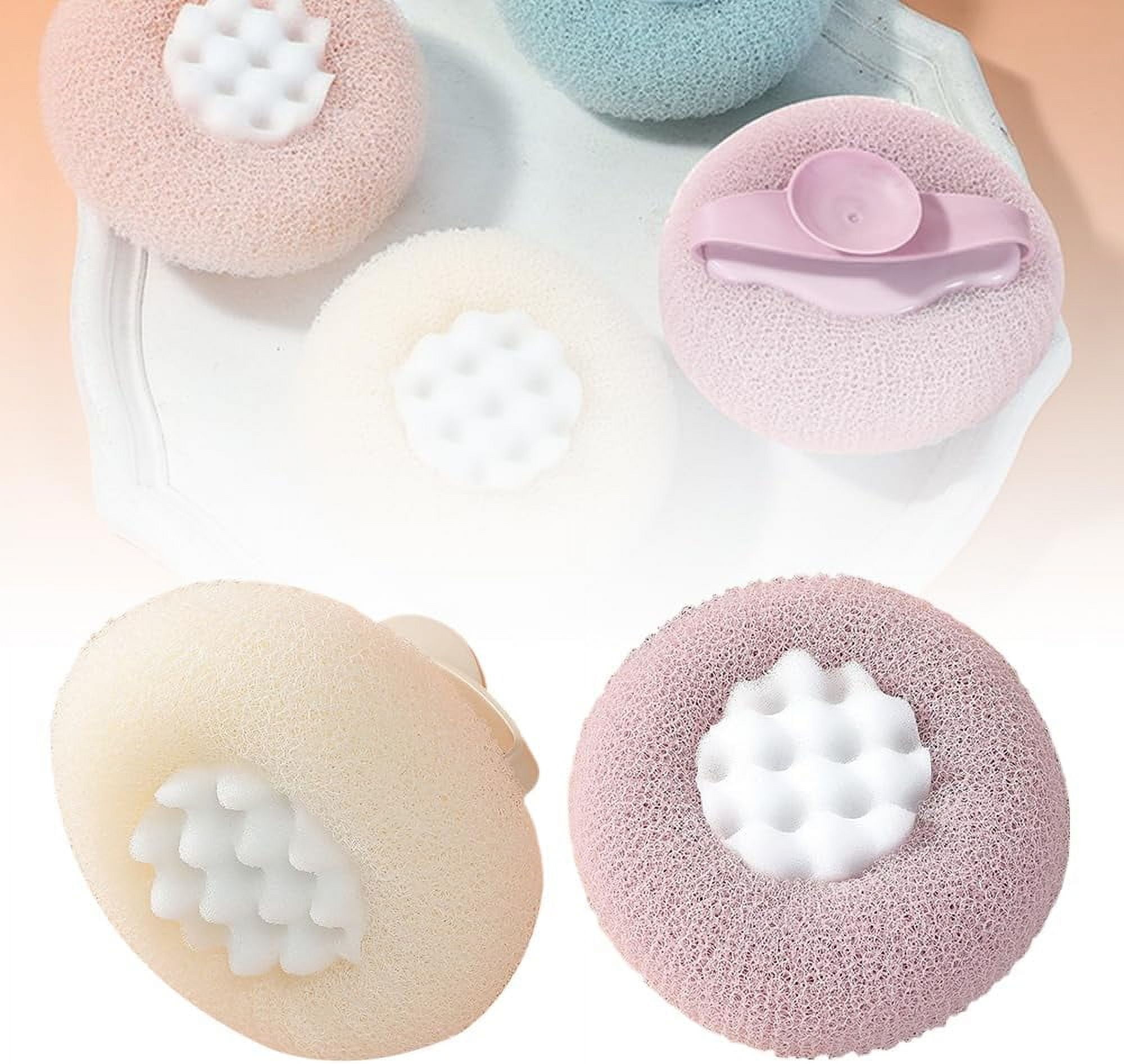 Super Soft Sunflower Suction Cup Bath Ball, 2025 New 2 in 1 Bath Shower ...