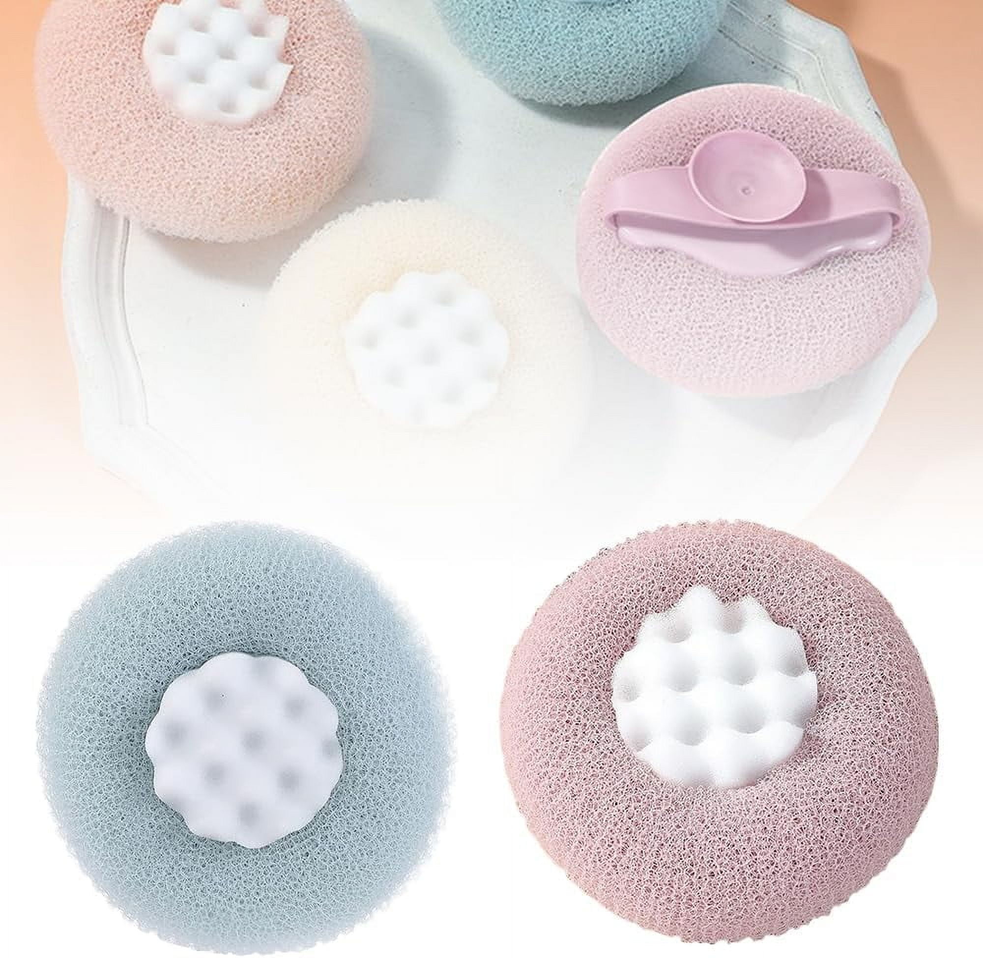 Super Soft Sunflower Suction Cup Bath Ball, 2025 New 2 in 1 Bath Shower ...