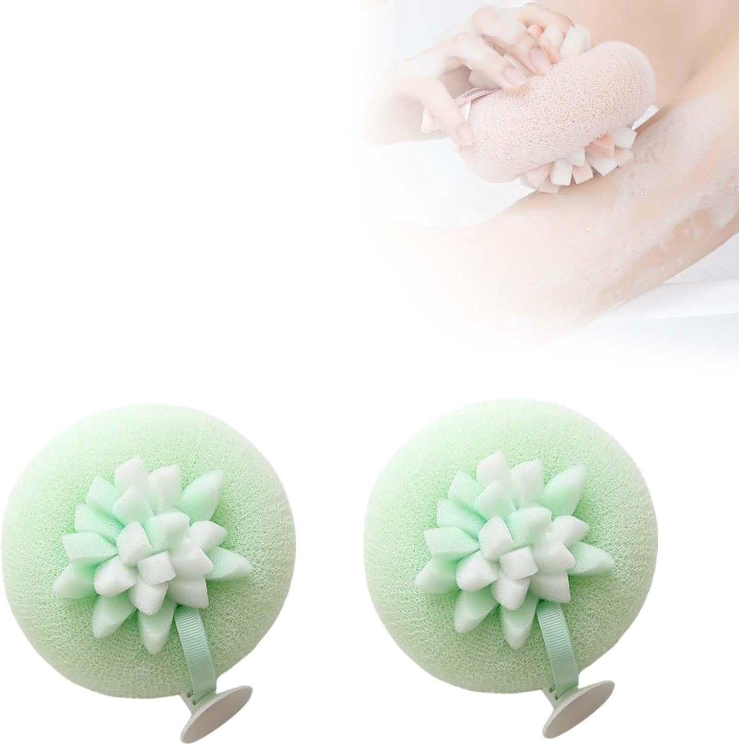 Super Soft Sunflower Suction Cup Bath Ball, 2025 New 2-in-1 Sunflower ...
