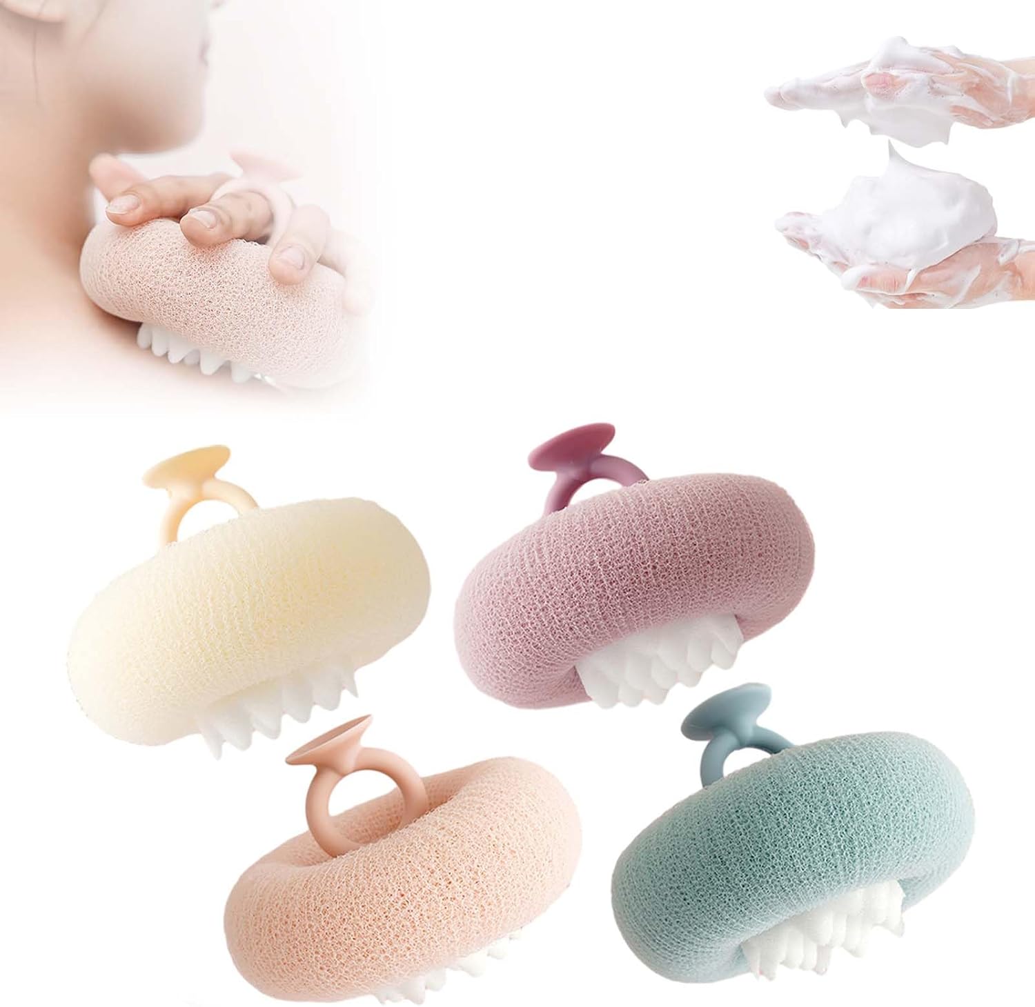 Super Soft Sunflower Suction Cup Bath Ball, 2025 New 2-in-1 Sunflower ...