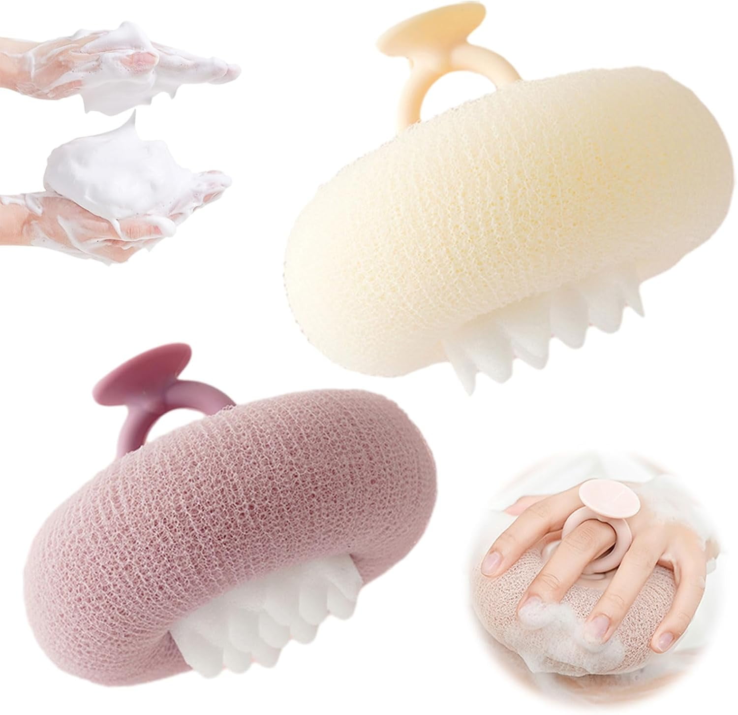Super Soft Sunflower Suction Cup Bath Ball, 2025 Upgraded 2-in-1 ...