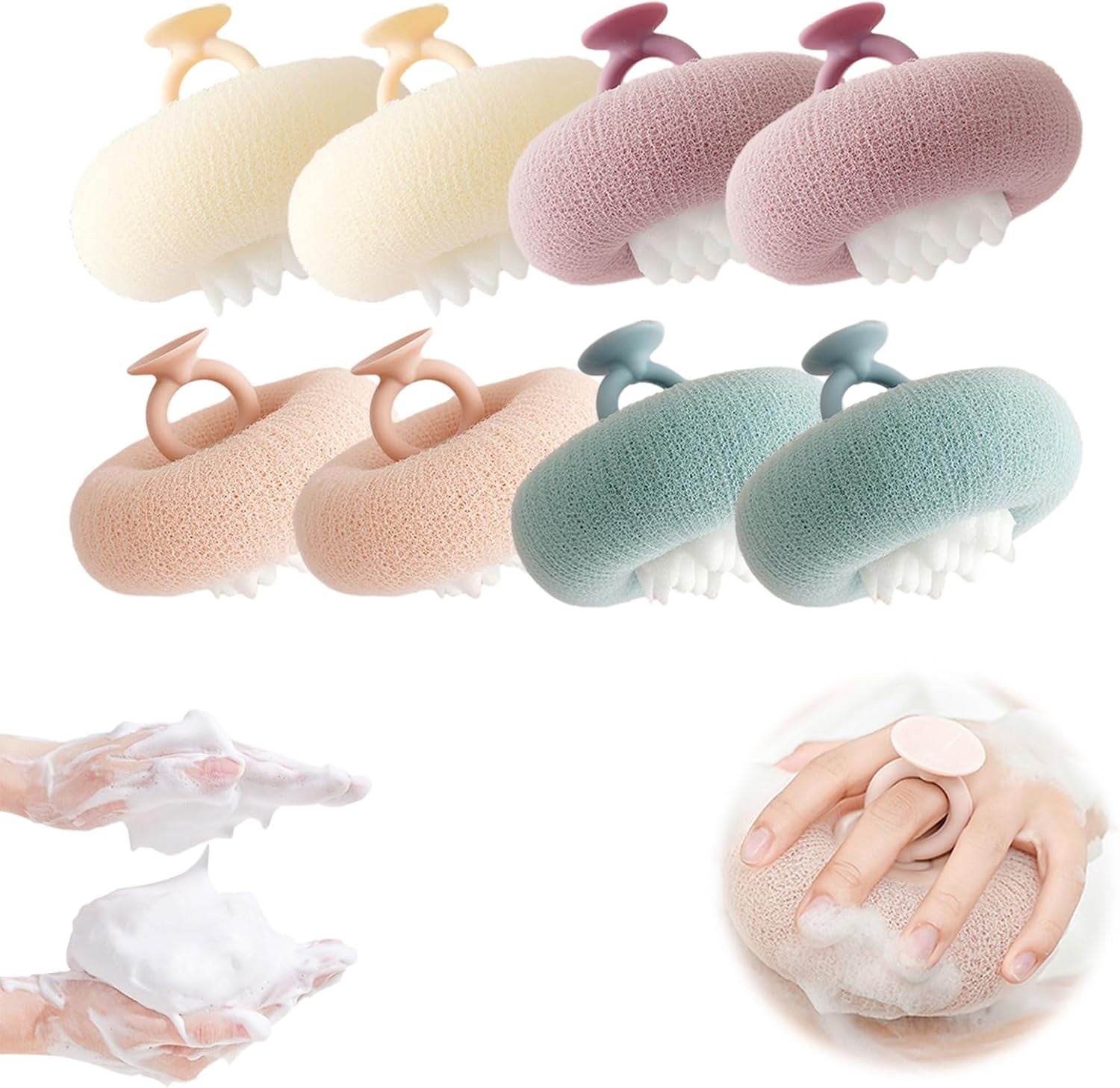 Super Soft Sunflower Suction Cup Bath Ball, 2025 Upgraded 2-in-1 ...
