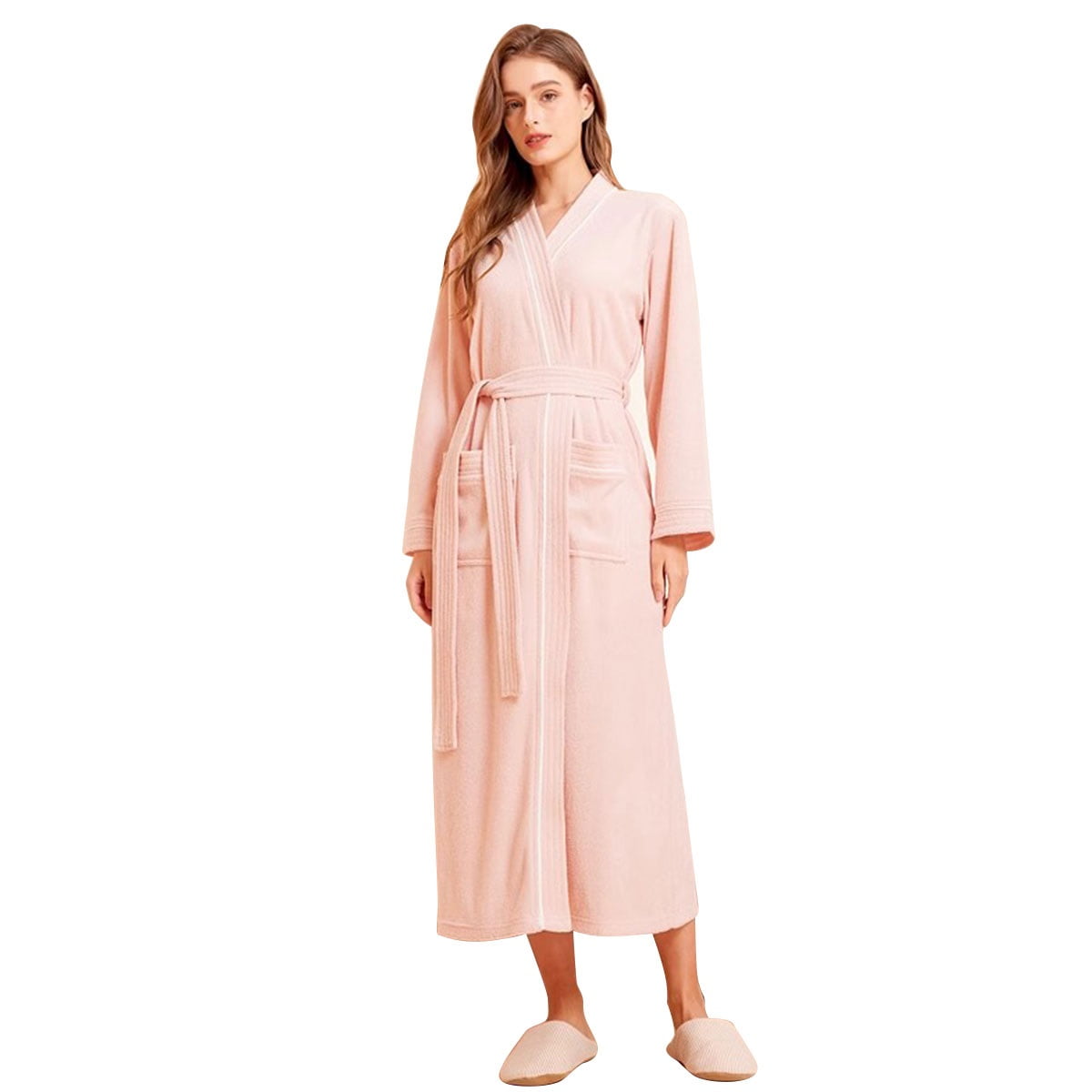 Super Soft Terry Bathrobes Women Lightweight Dressing Gown with Belt ...