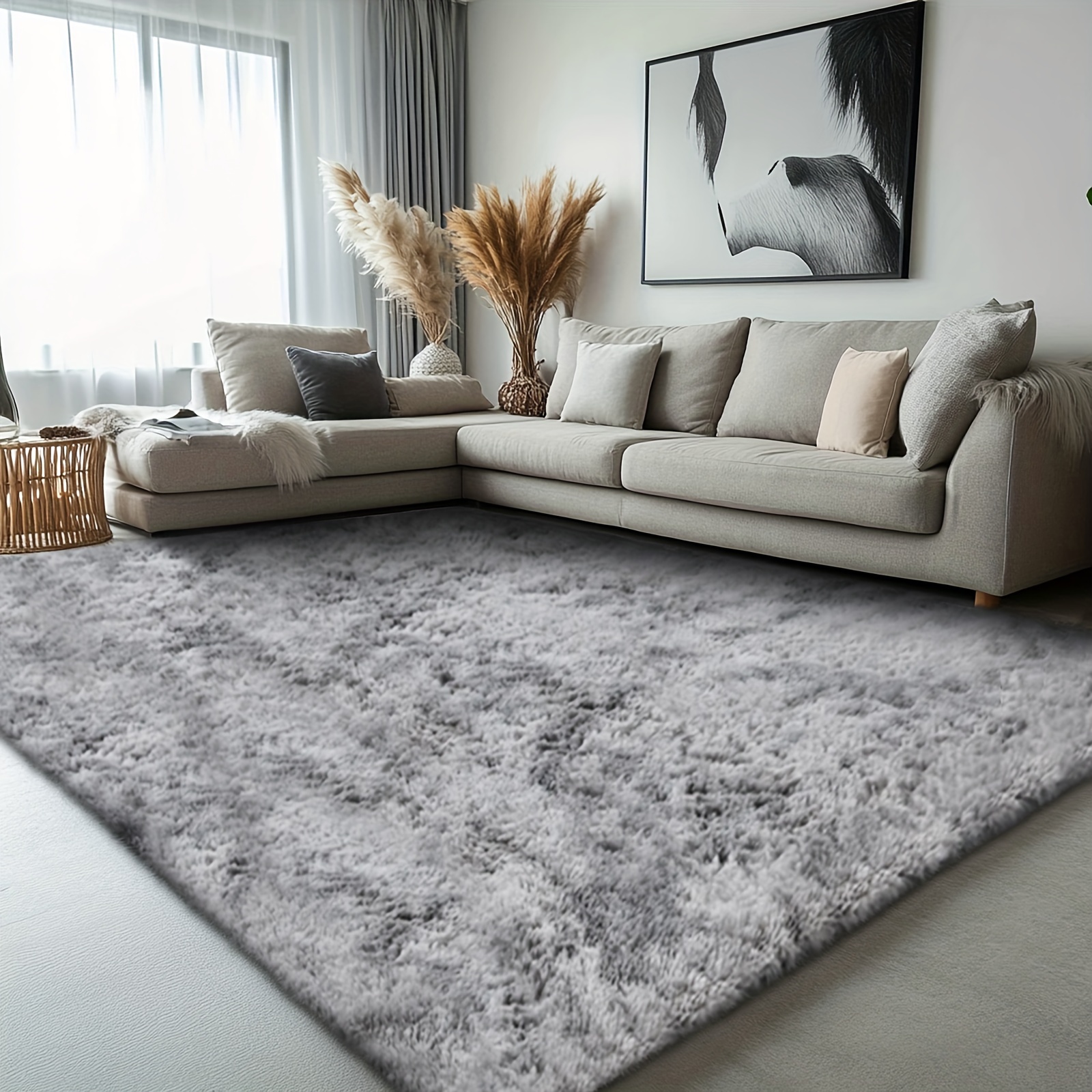 Super Soft Thick Fluffy Shag Area Rug, Plush Faux Fur Carpet for Living ...