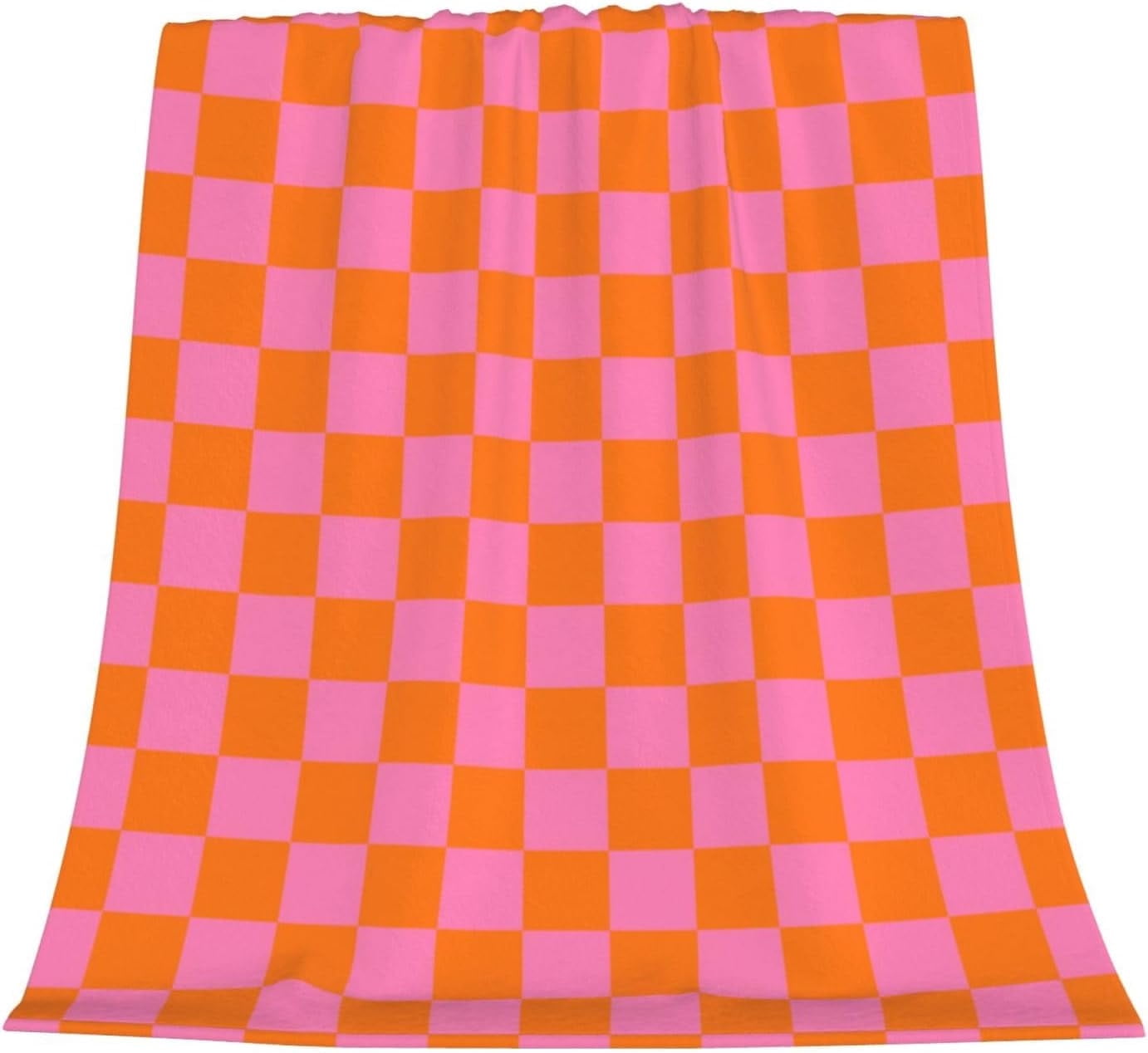 Super Soft Throw Blanket for Couch Checkerboard Pink Orange Lightweight ...
