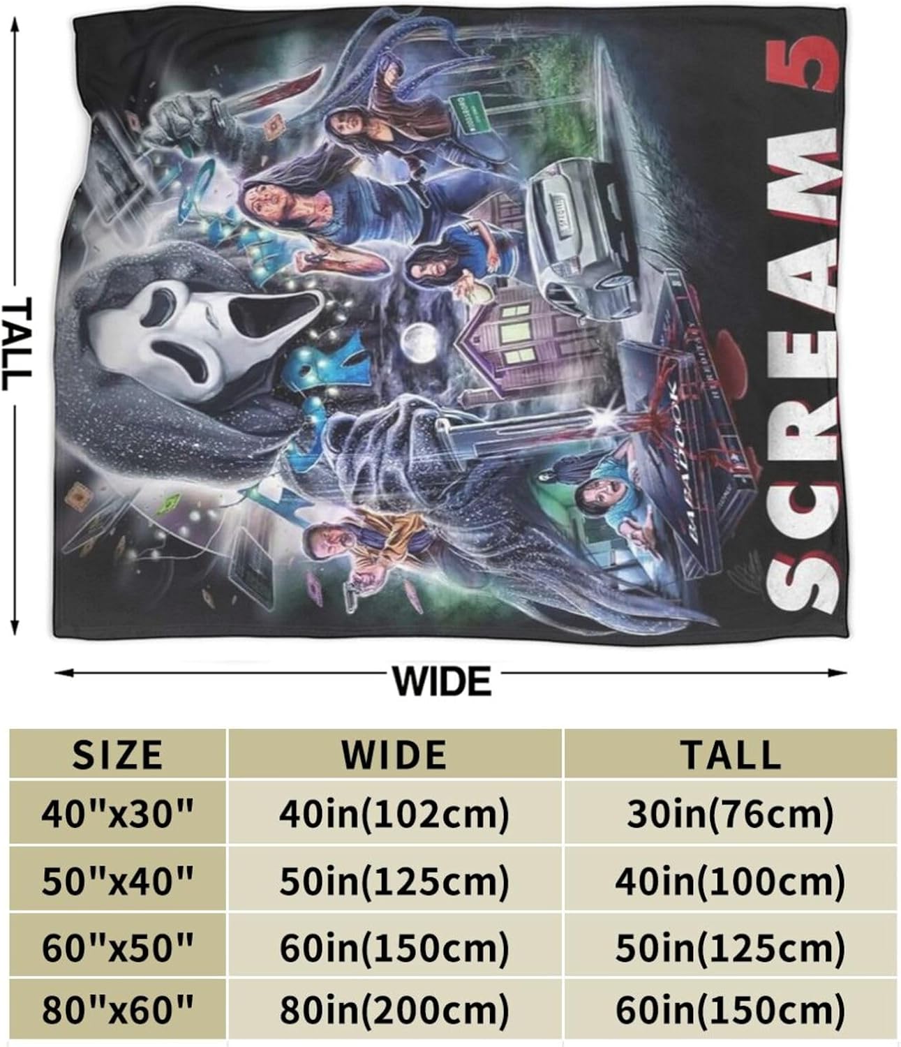 Super Soft Throw Blanket Halloween Horror Movie Blanket Screams Ghost ...
