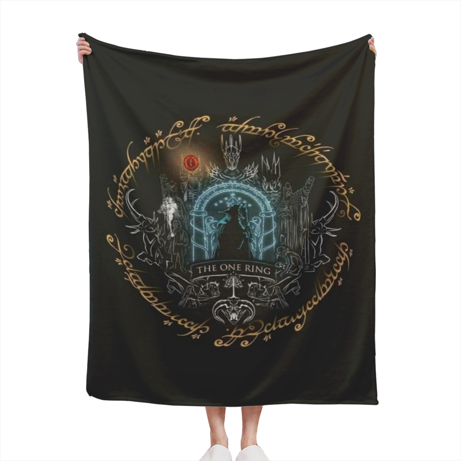 Super Soft Throw Blanket Kawaii Cartoon Lord of the Rings Blankets ...