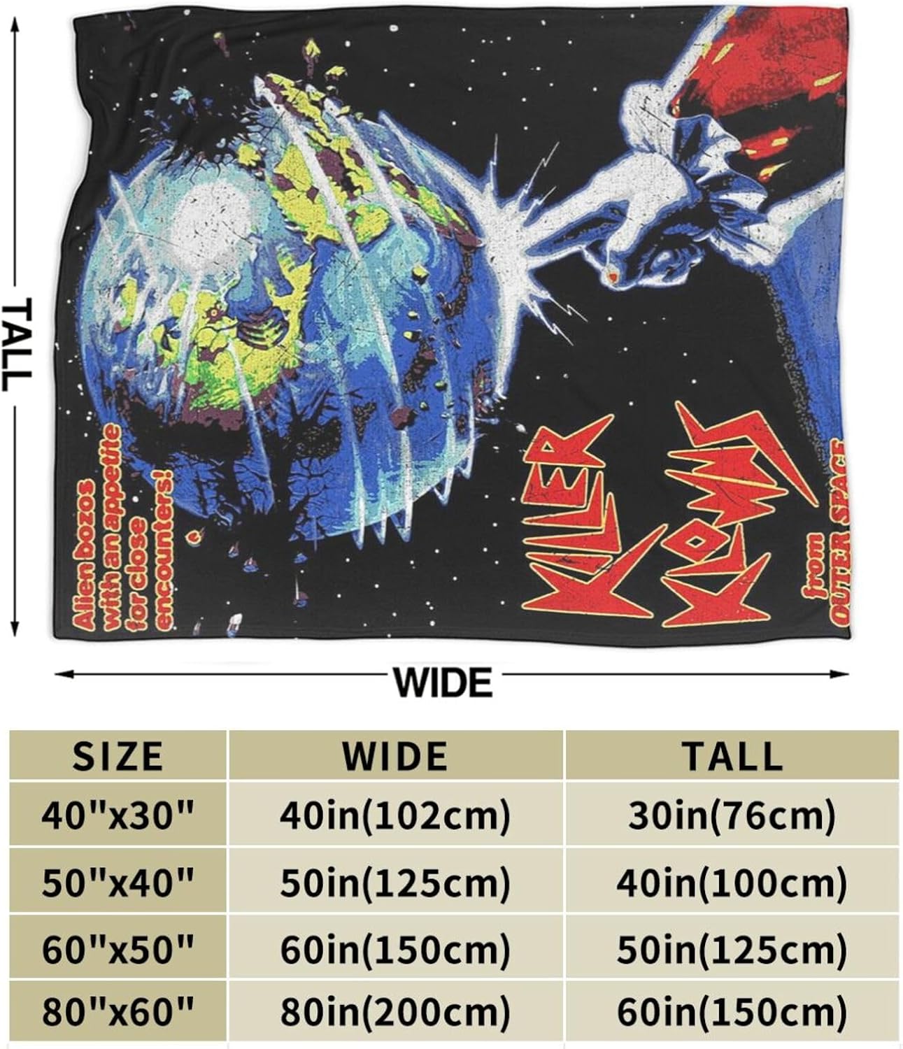 Super Soft Throw Blanket Killer Horror Klowns Movie from Outer Space ...