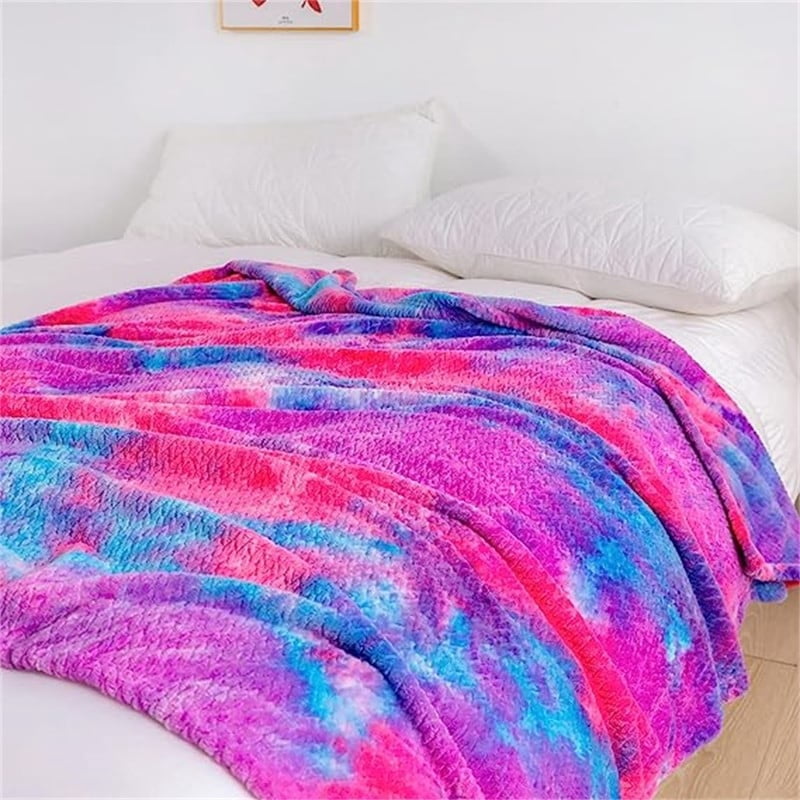 Super Soft Throw Blanket Throw (50" x 60") - Deep Purple Rainbow ...